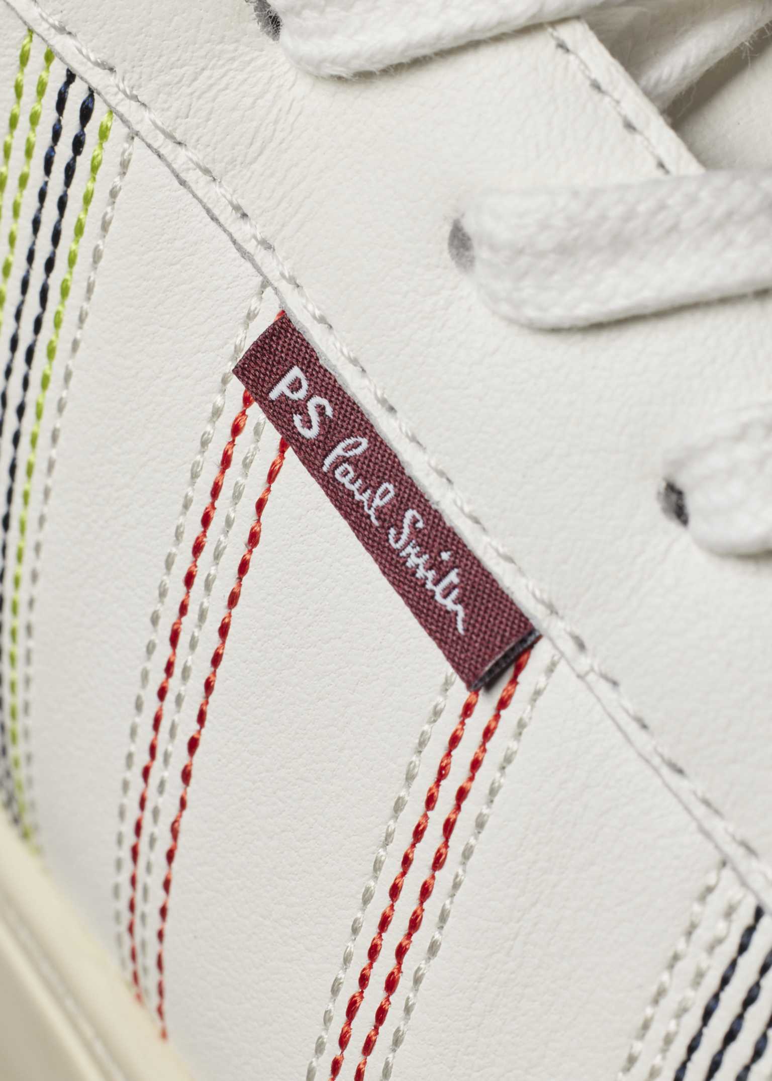 Men's White Leather 'Rex Embroidery' Trainers