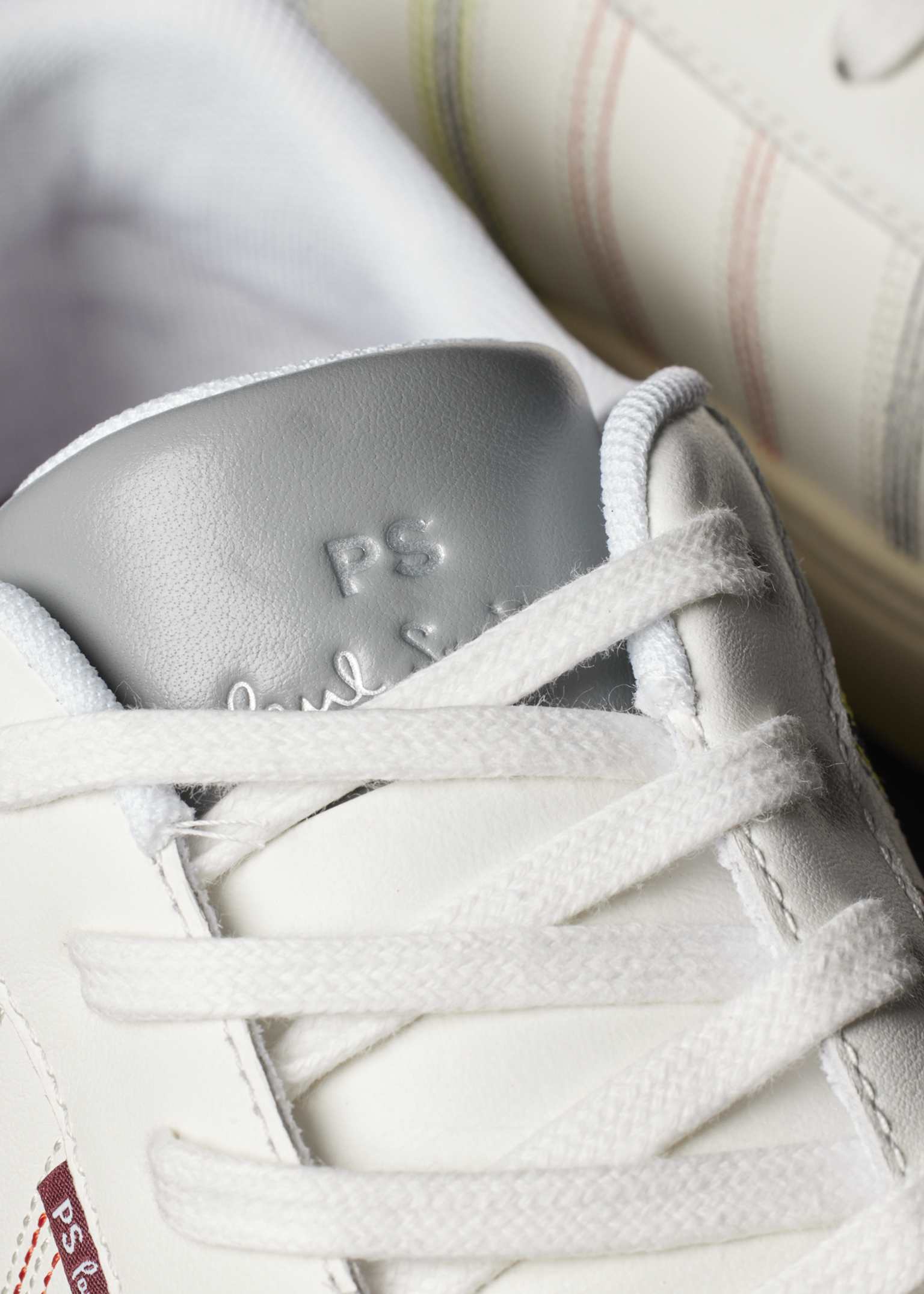 Men's White Leather 'Rex Embroidery' Trainers