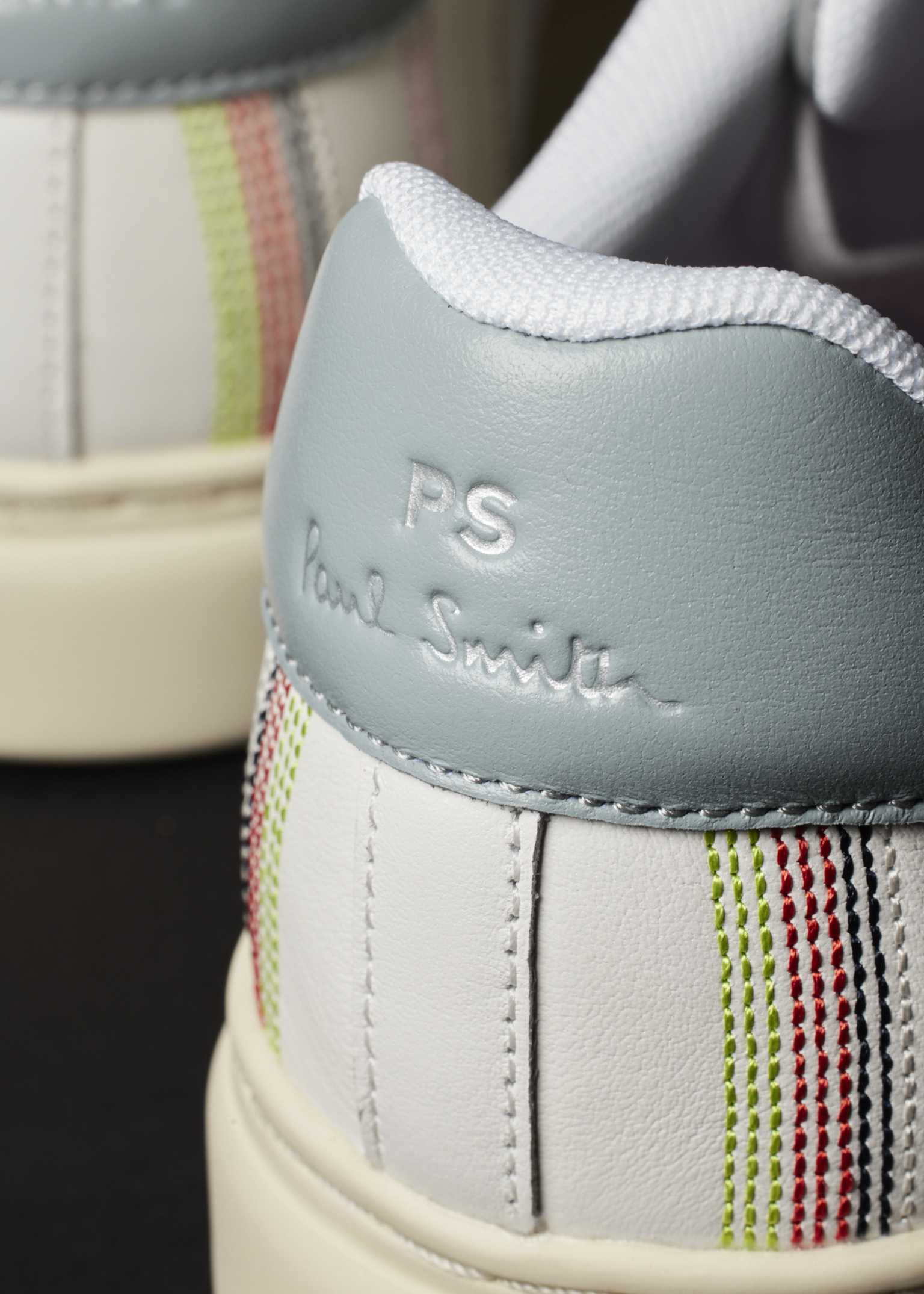 Men's White Leather 'Rex Embroidery' Trainers