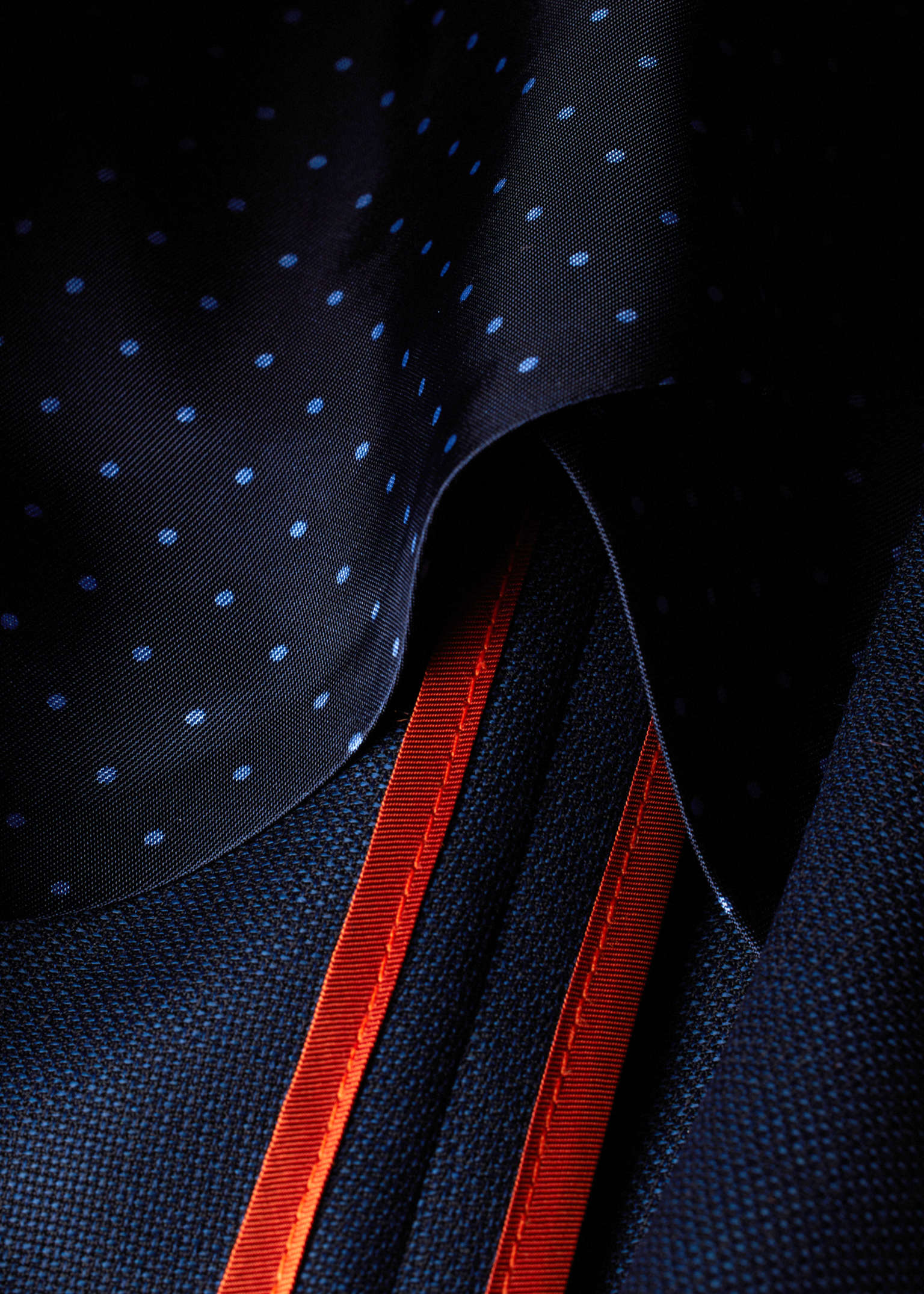 Men's Tailored-Fit Navy Wool Hopsack Buggy-Lined Blazer