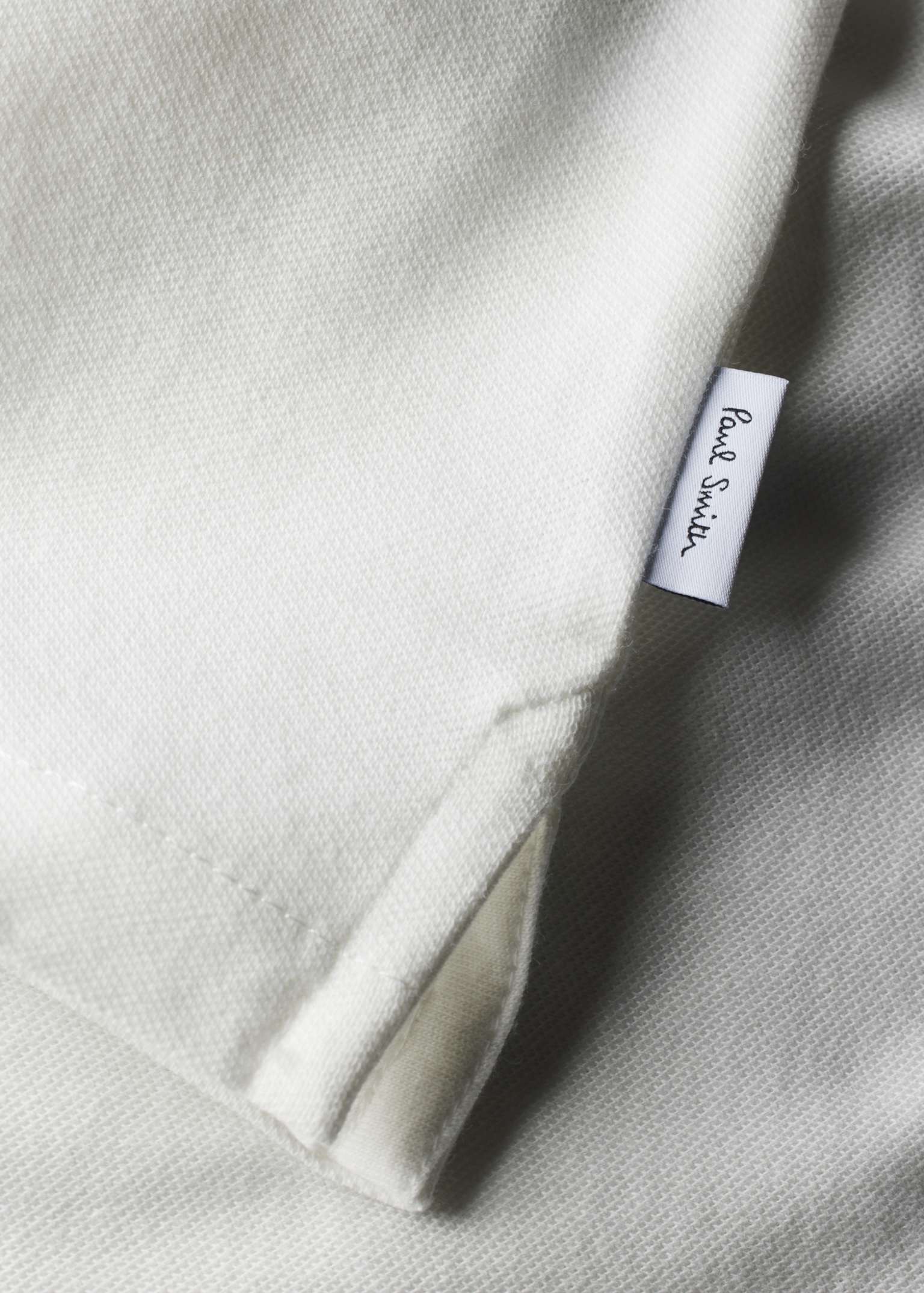 Men's White Contrast Tipping Zip-Neck Polo Shirt