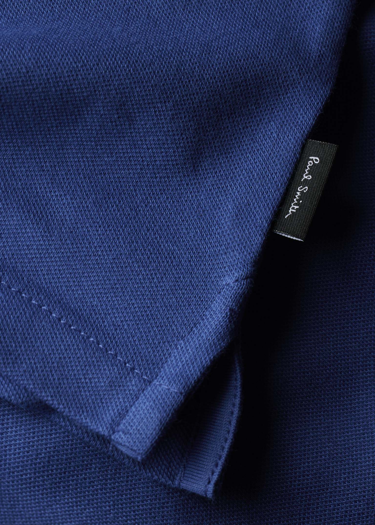 Men's Cornflower Blue Contrast Tipping Zip-Neck Polo Shirt