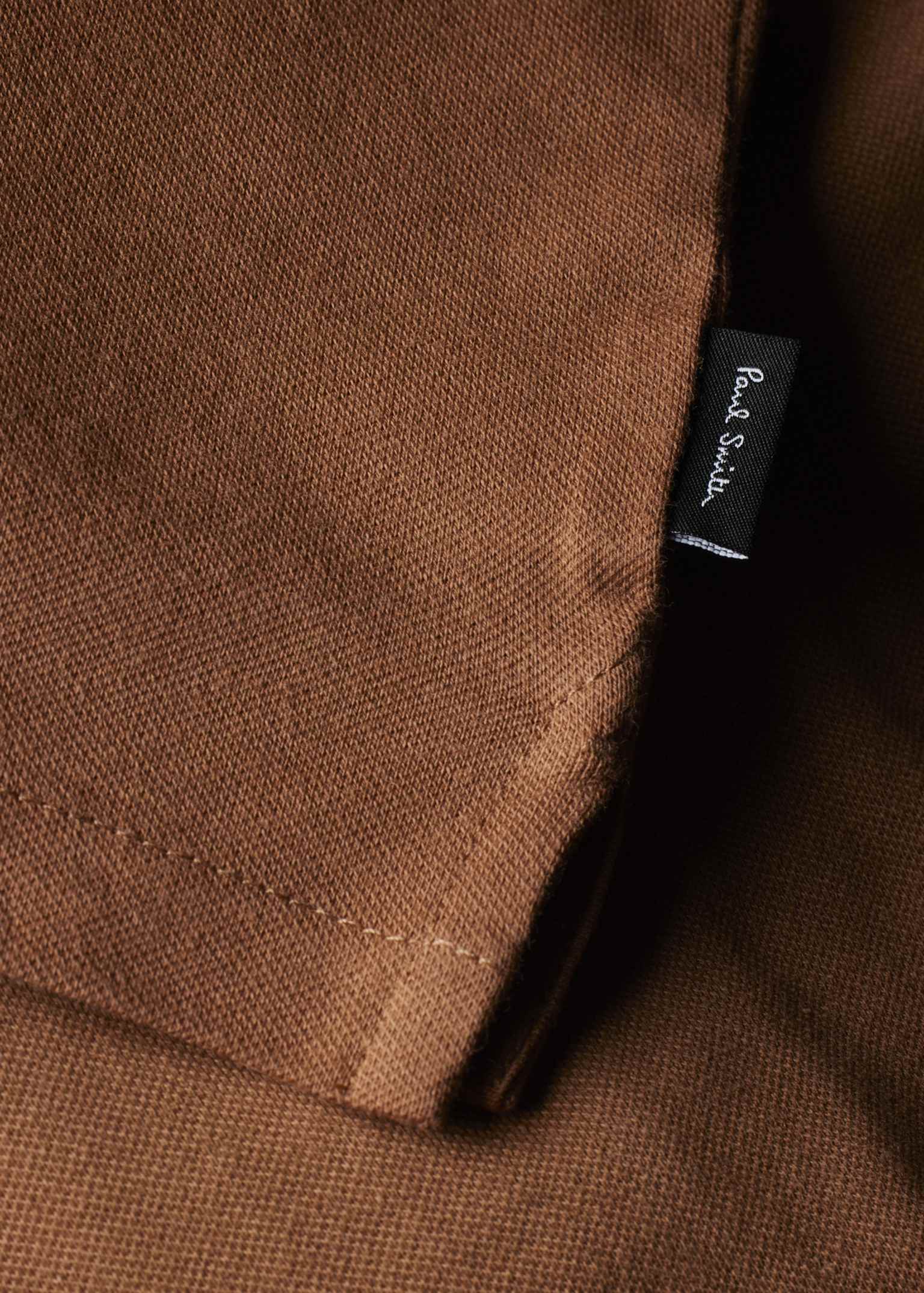 Men's Brown Contrast Tipping Zip-Neck Polo Shirt