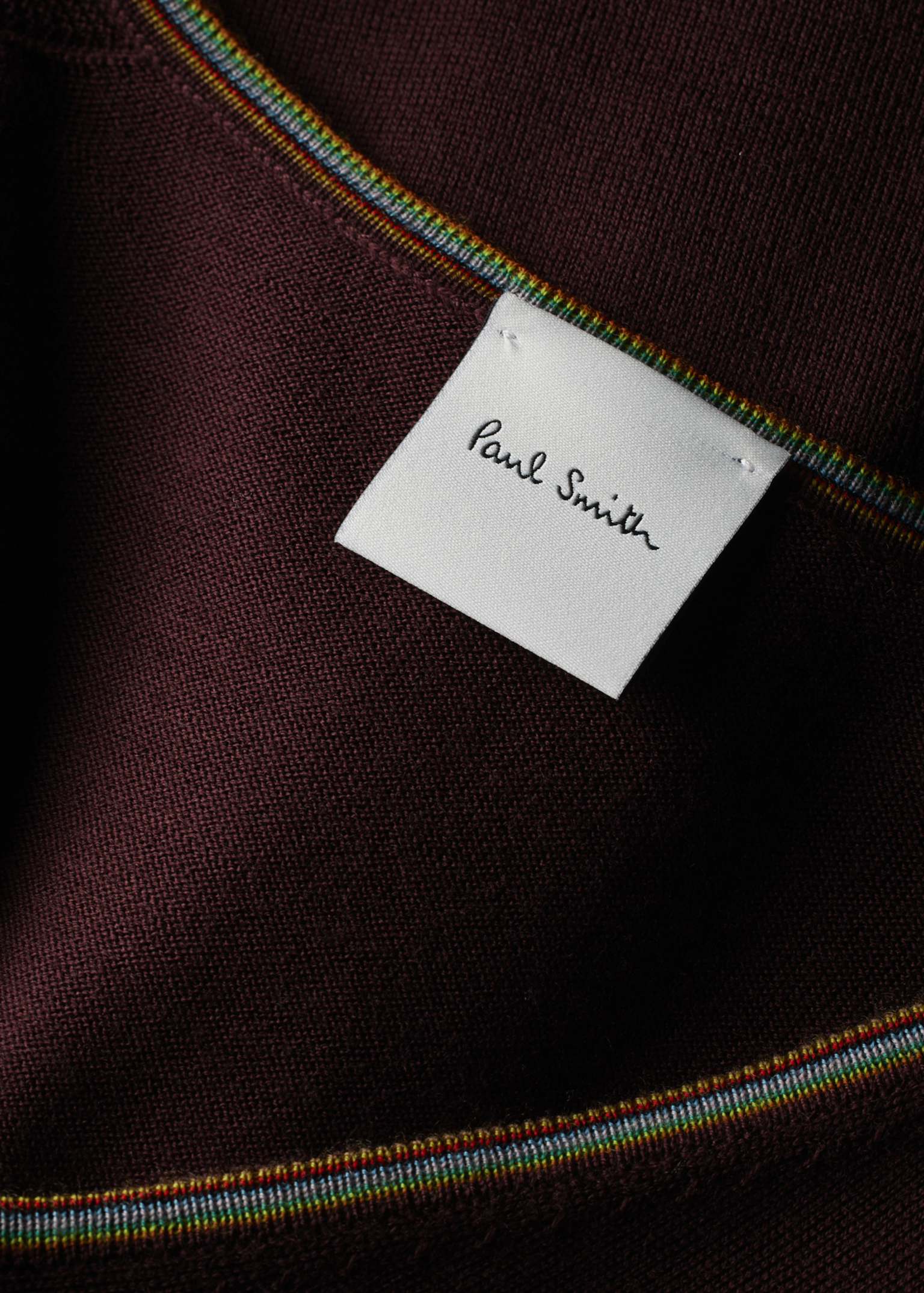 Women's Red 'Signature Stripe' V Neck Merino Wool Sweater