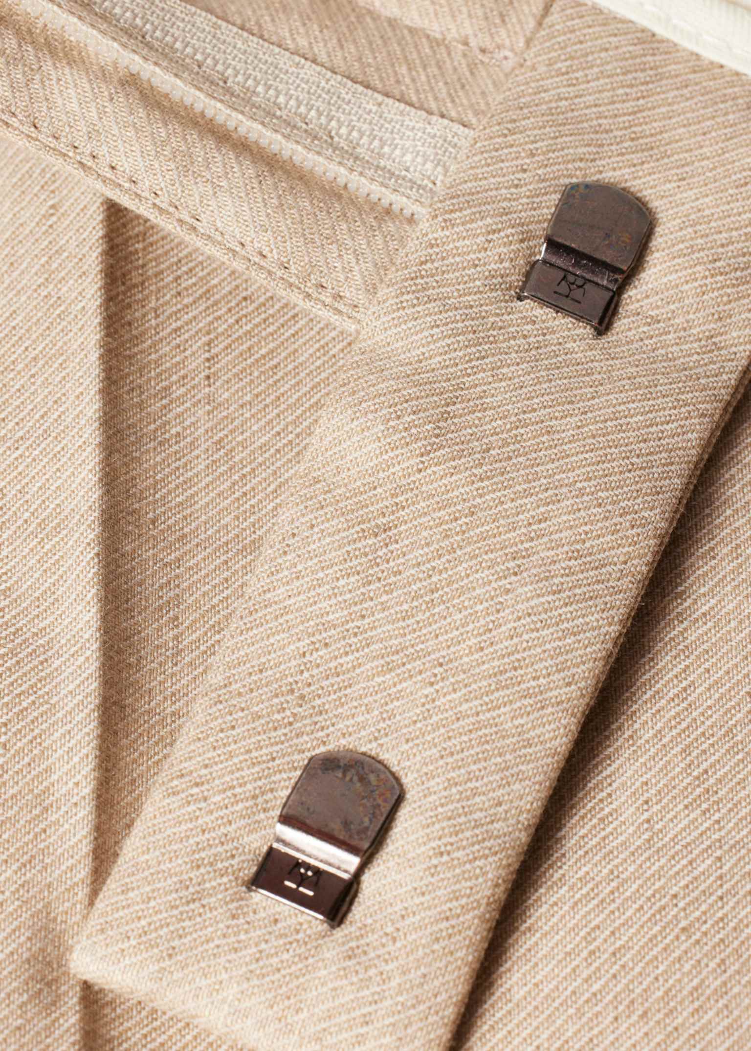 Men's Tailored-Fit Light Tan Linen And Wool-Blend Twill Suit