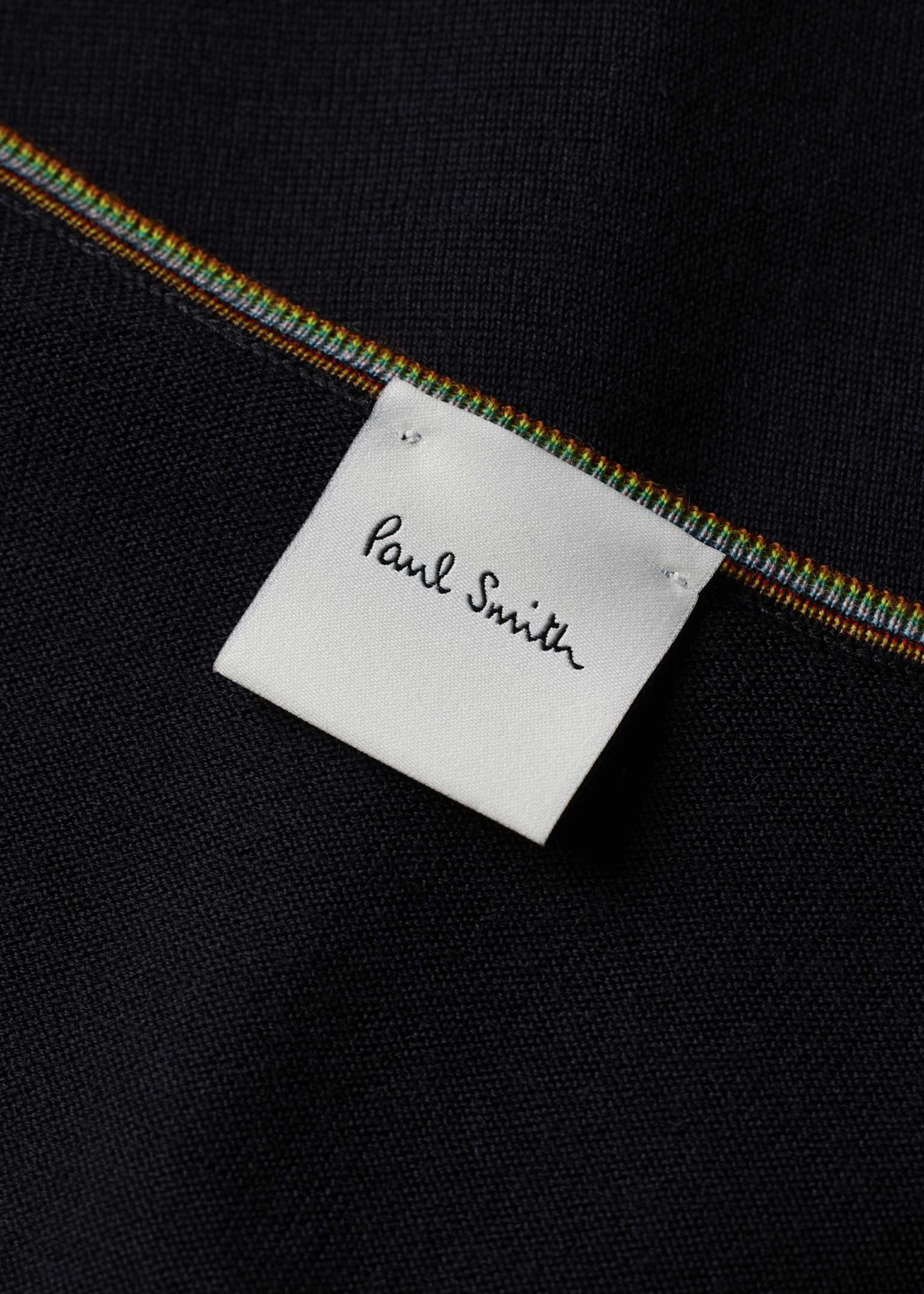 Women's Blue 'Signature Stripe' Merino Wool V Neck Sweater