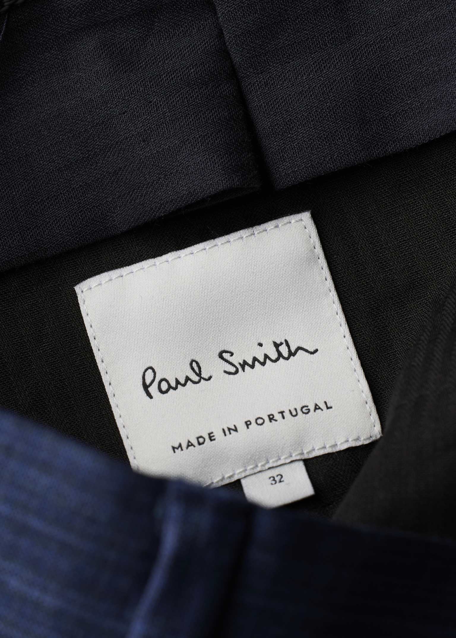 Men's Navy Blue Wool Cuffed Check Trousers