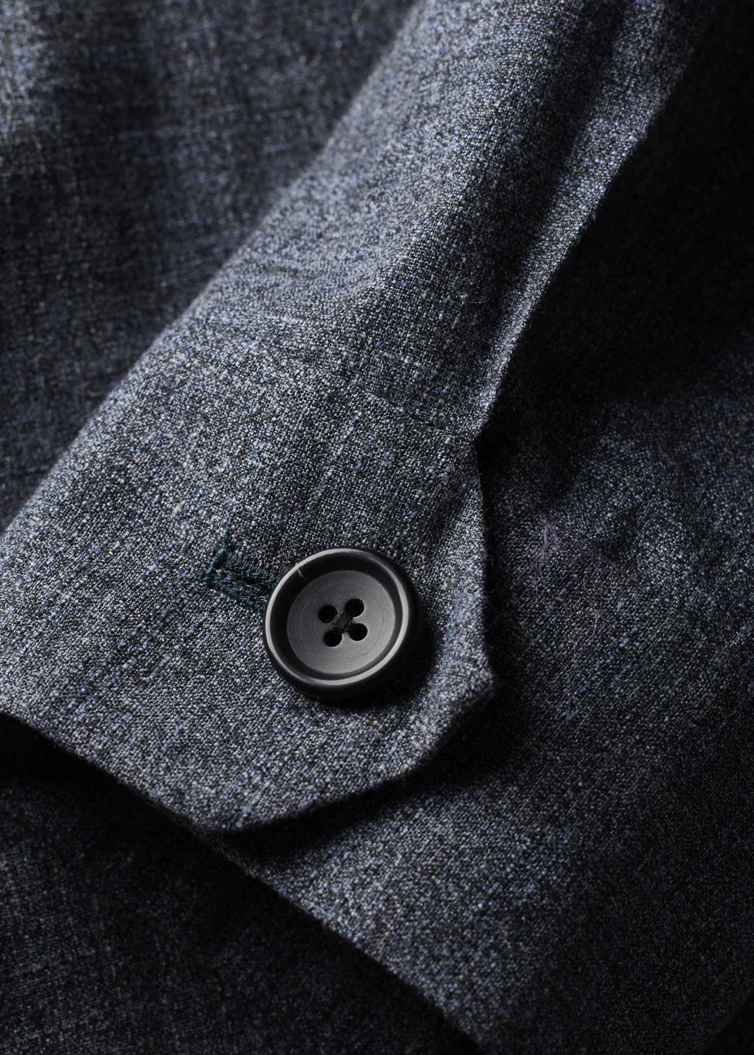 Men's Slate Blue Cotton-Linen Melange Jacket