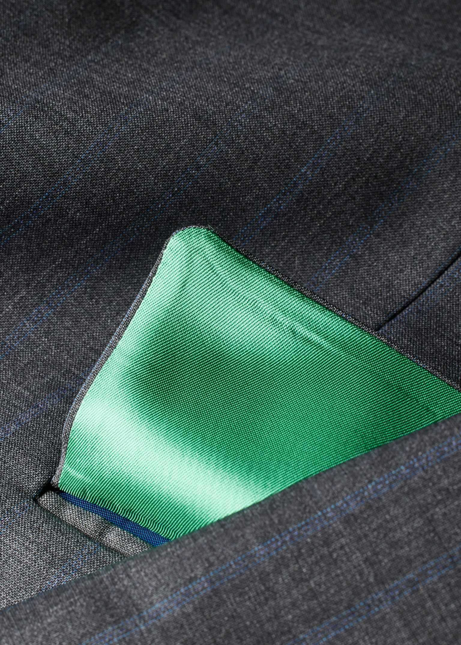 Men's Tailored-Fit Grey Stripe Tropical Wool Suit