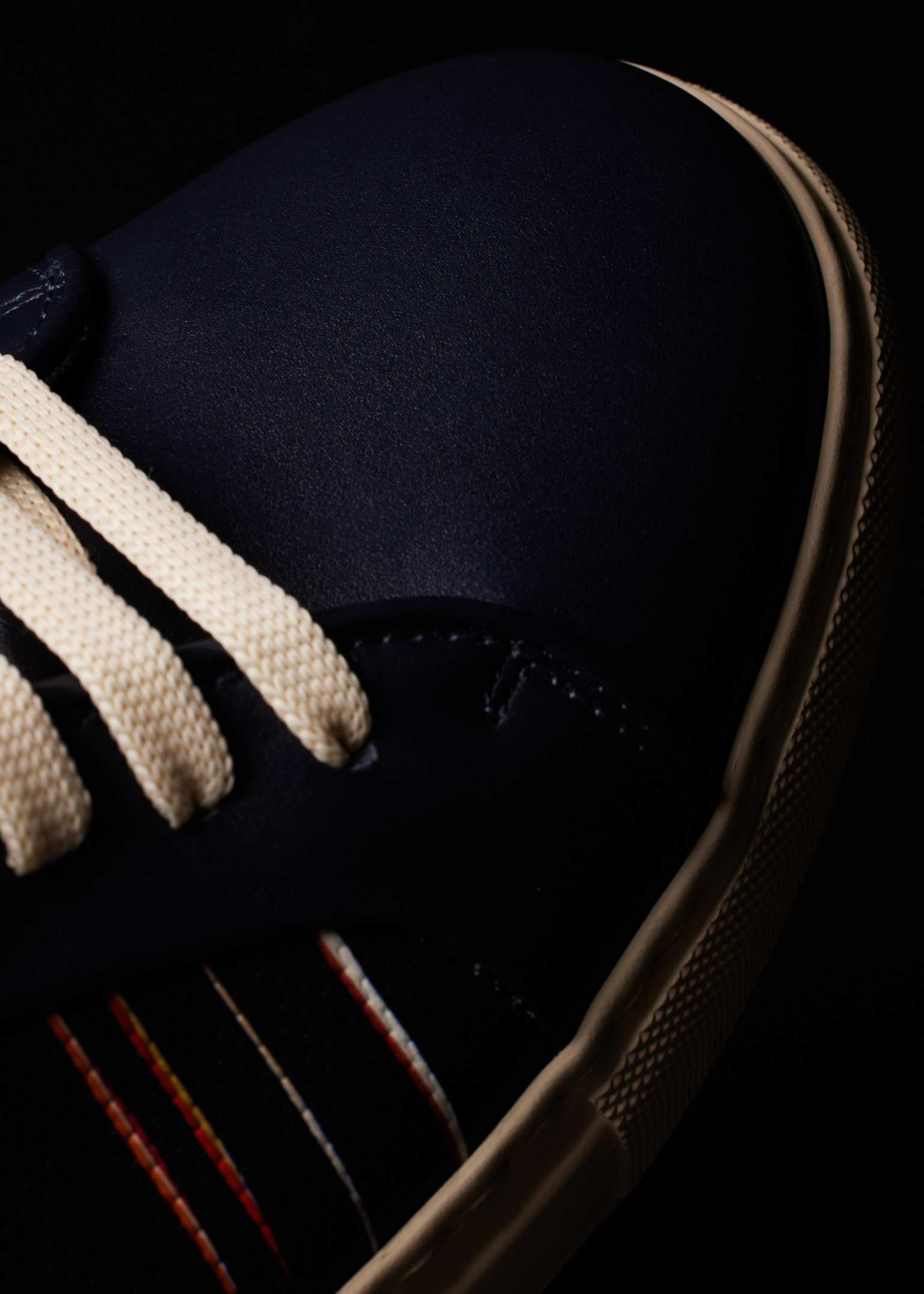 Navy Blue 'Signature Pinstripe' Leather 'Basso' Trainers