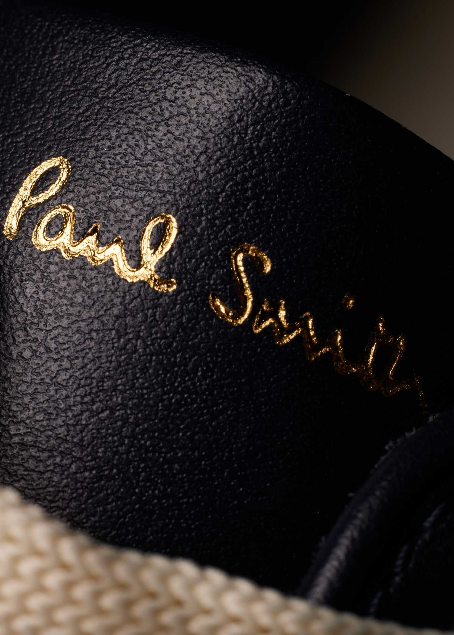 Navy Blue 'Signature Pinstripe' Leather 'Basso' Trainers