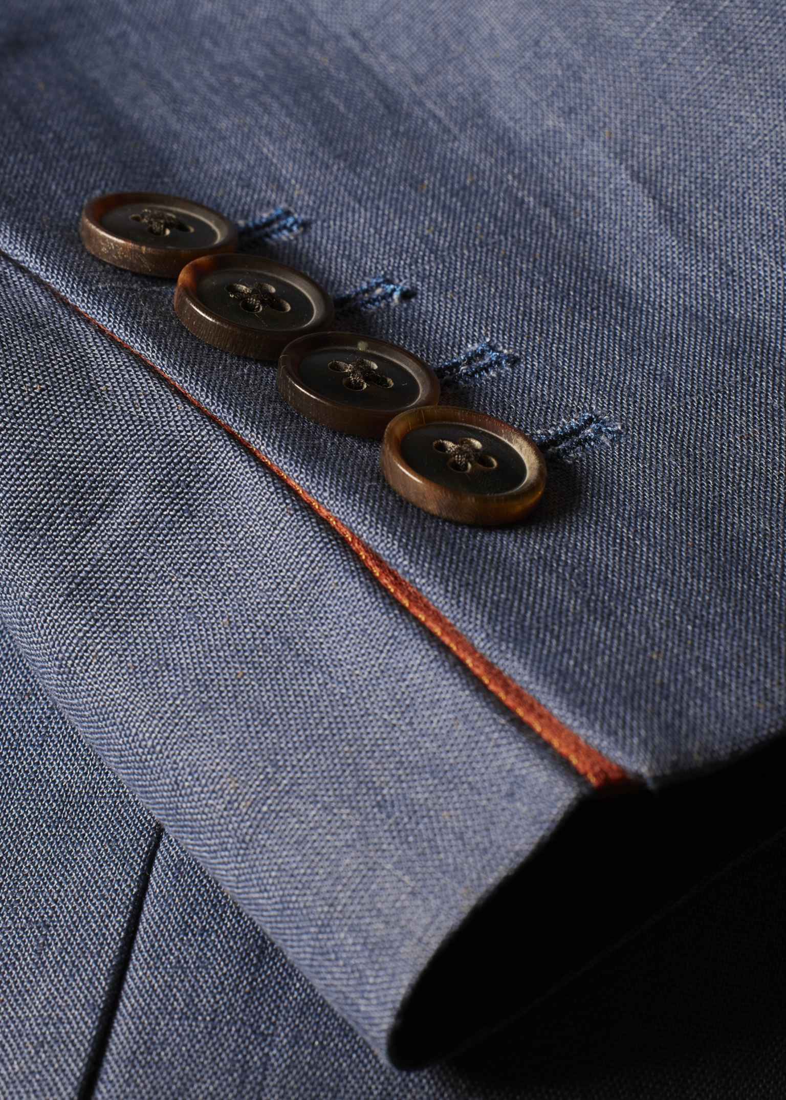 Men's Stone Blue Linen Suit