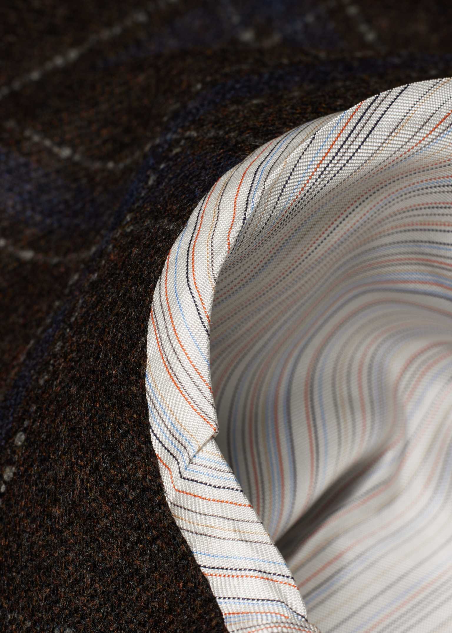 Men's Dark Brown Check Wool-Cashmere Buggy-Lined Blazer