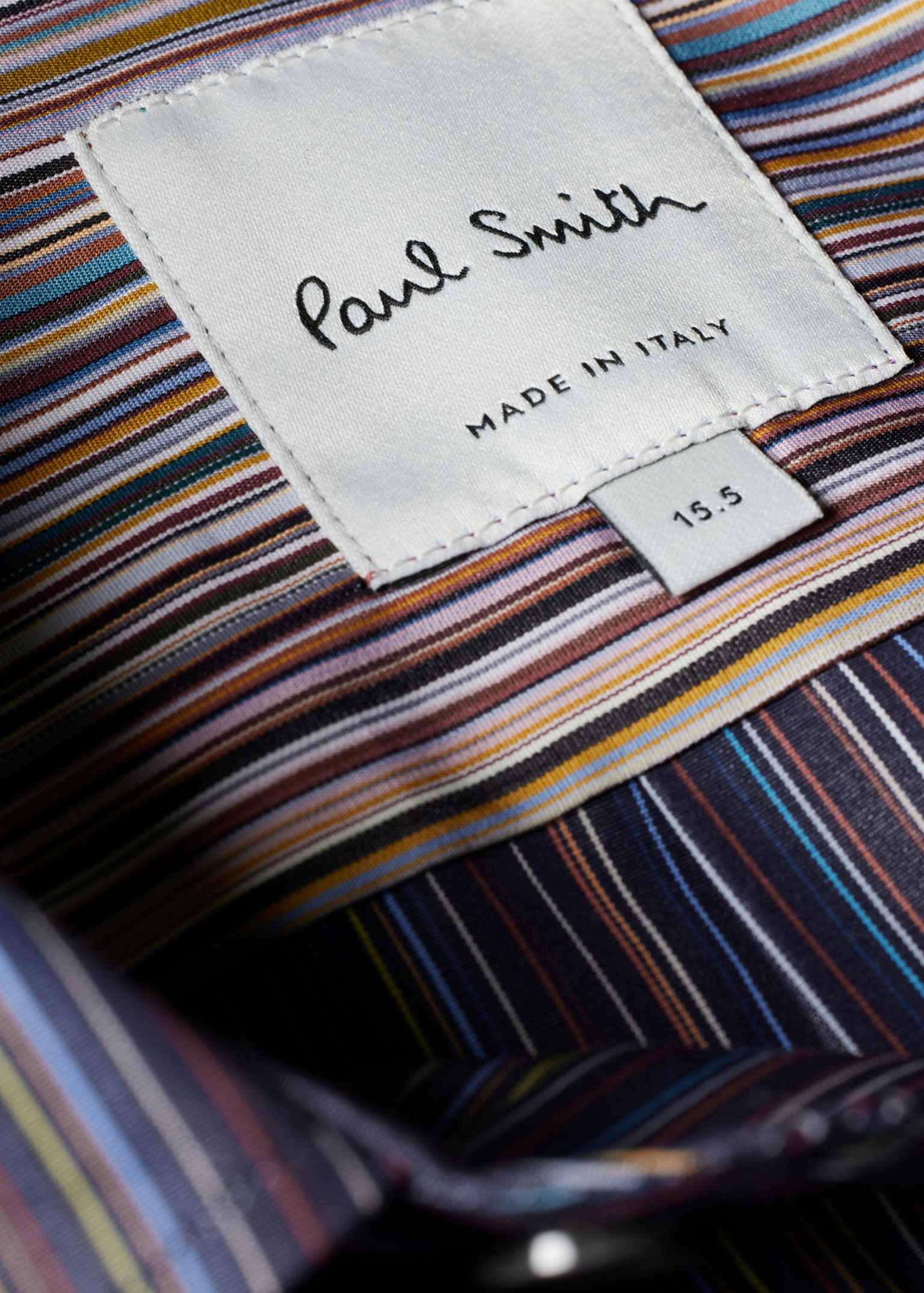 Men's Slim-Fit Navy 'Signature Stripe' Fly Front Shirt