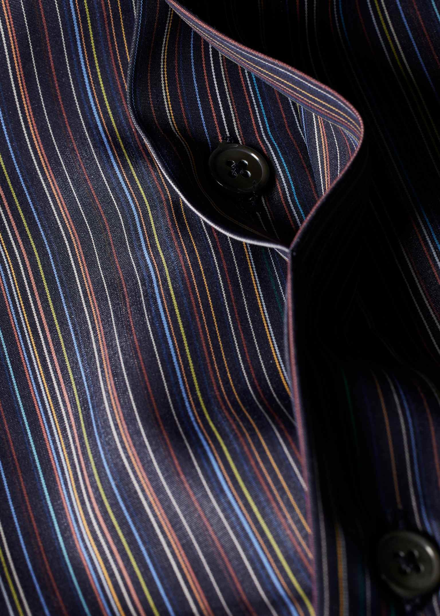 Men's Slim-Fit Navy 'Signature Stripe' Fly Front Shirt