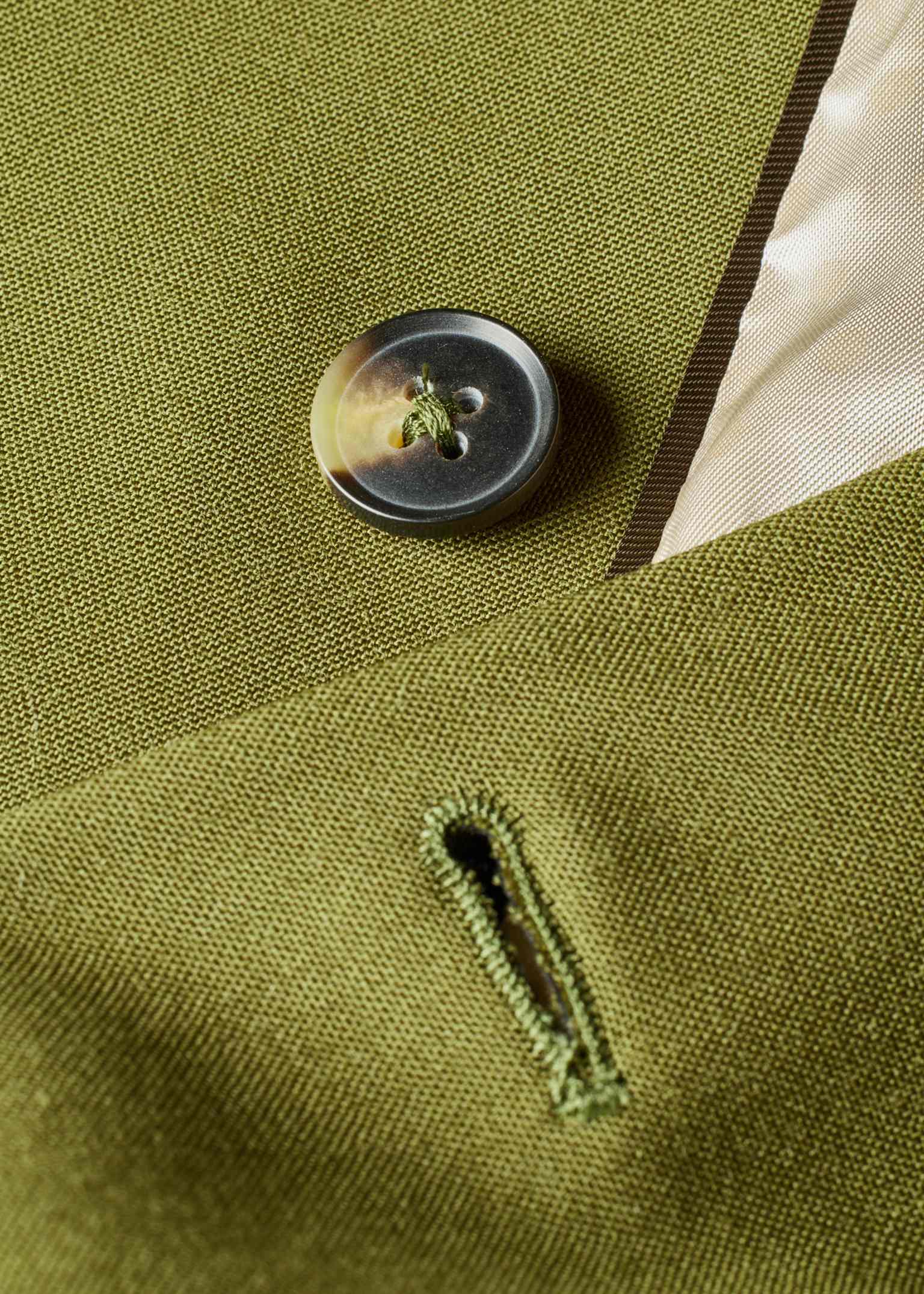 Women's Olive Green Wool Double-Breasted Blazer