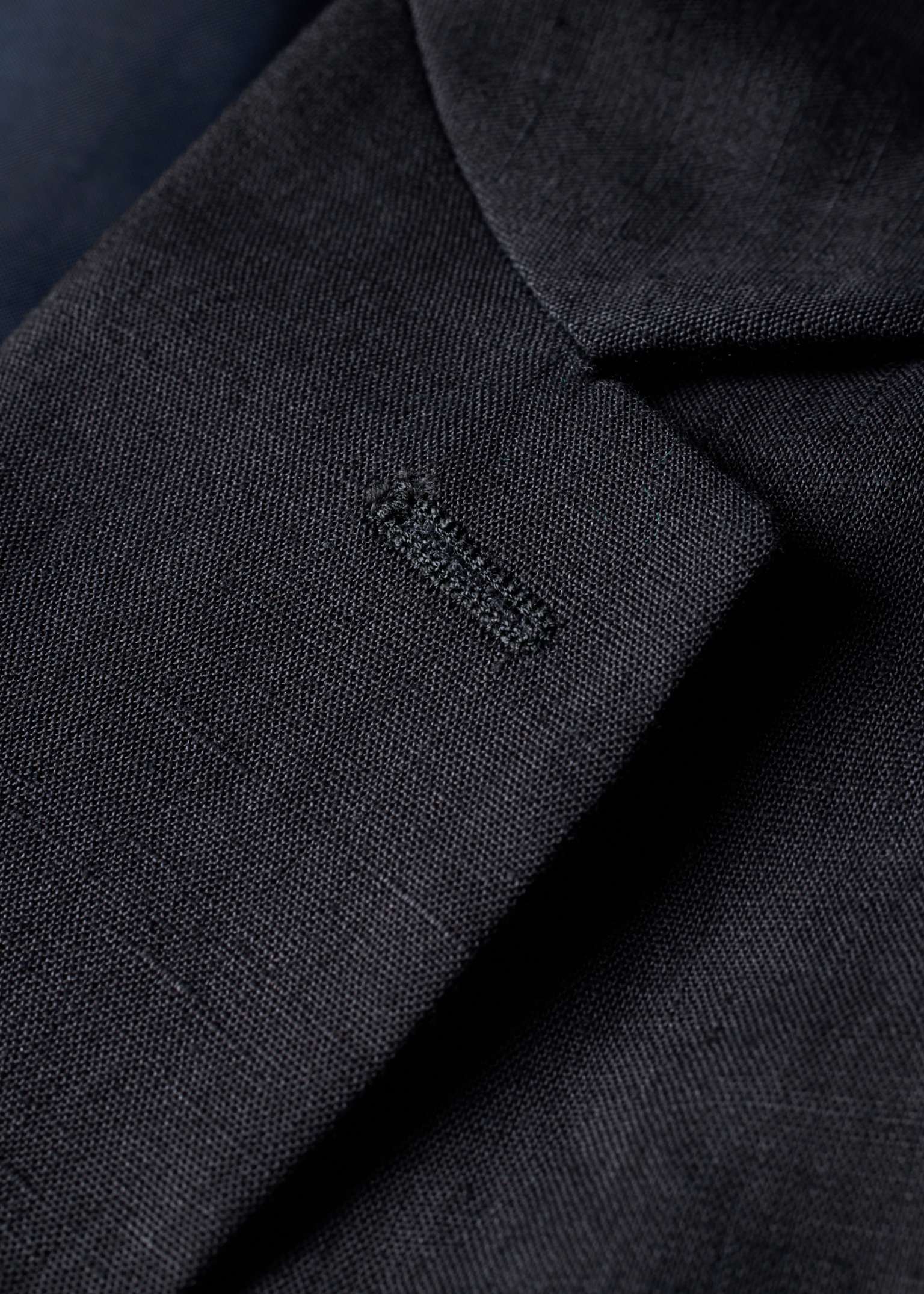 Men's Dark Navy Linen Buggy-Lined Blazer