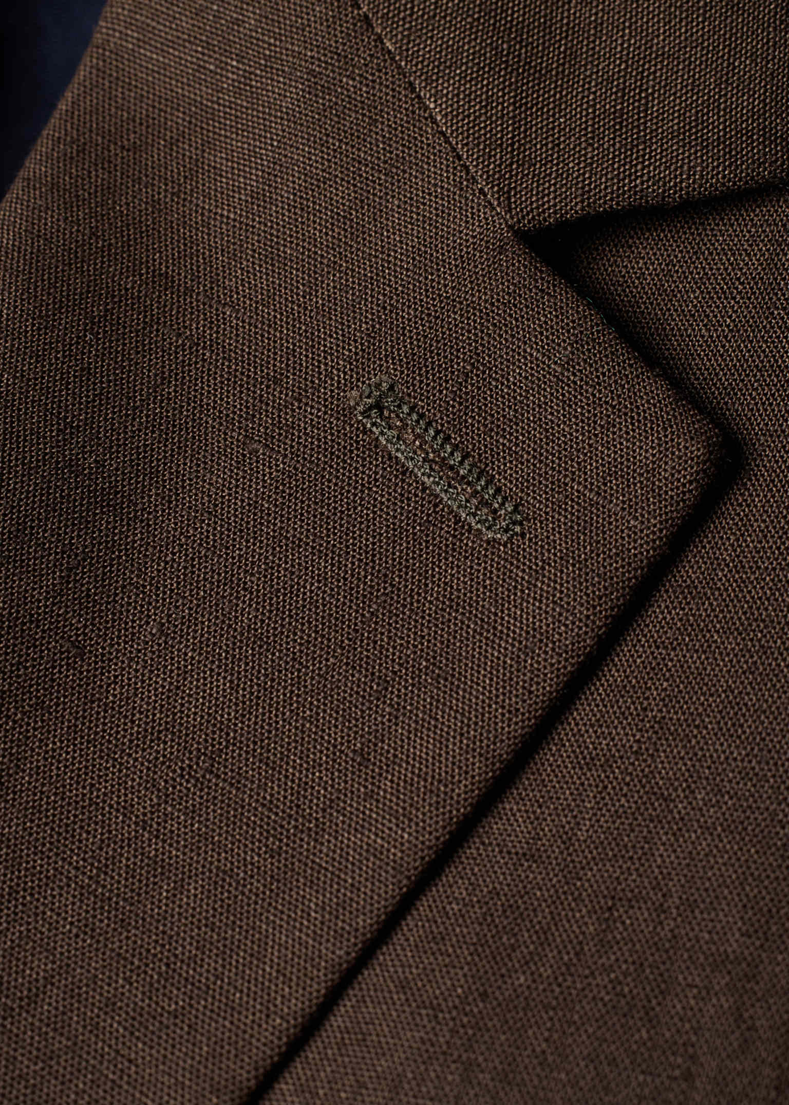 Men's Dark Brown Linen Buggy-Lined Blazer