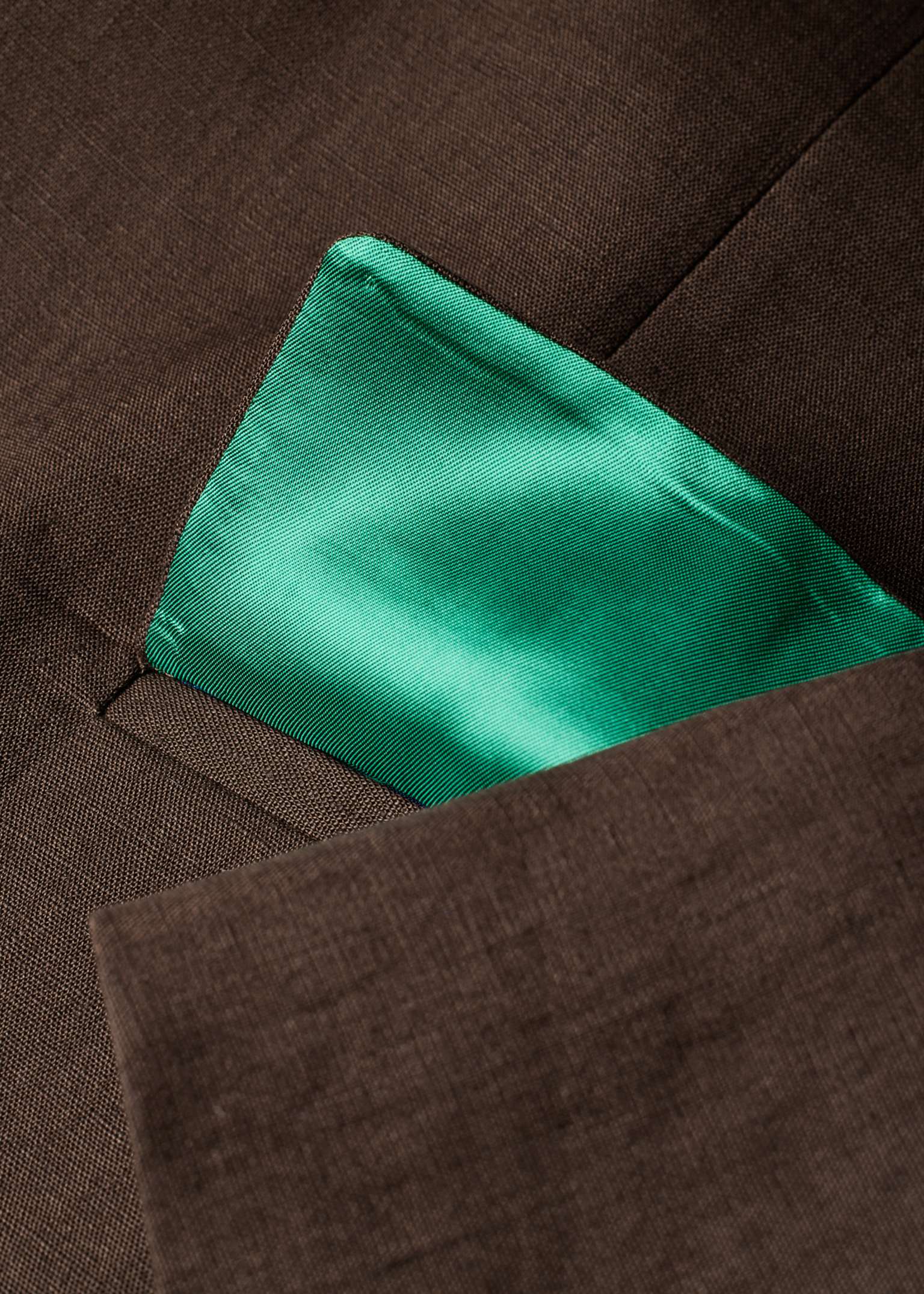 Men's Dark Brown Linen Buggy-Lined Suit