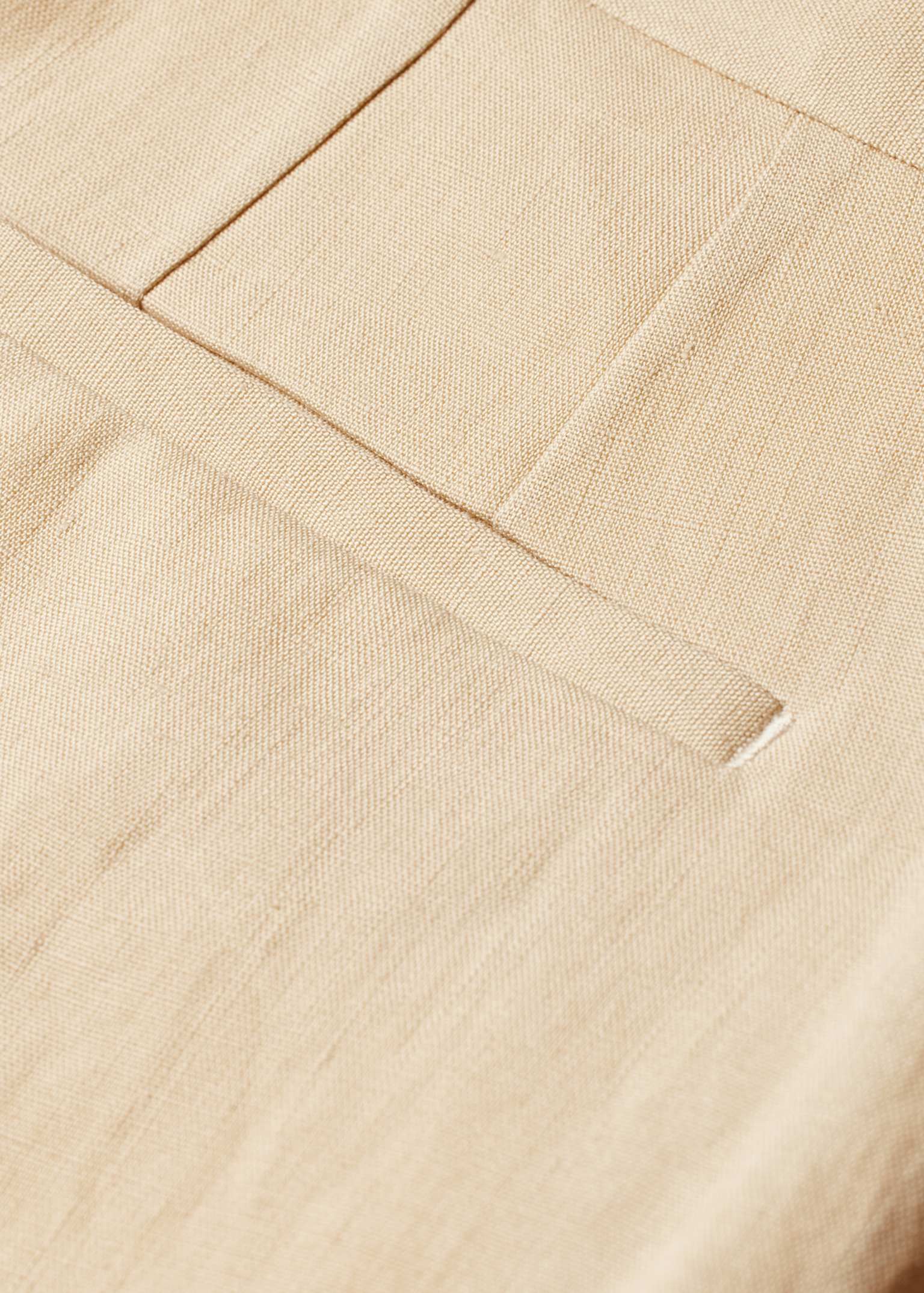 Men's Light Tan Linen Buggy-Lined Suit