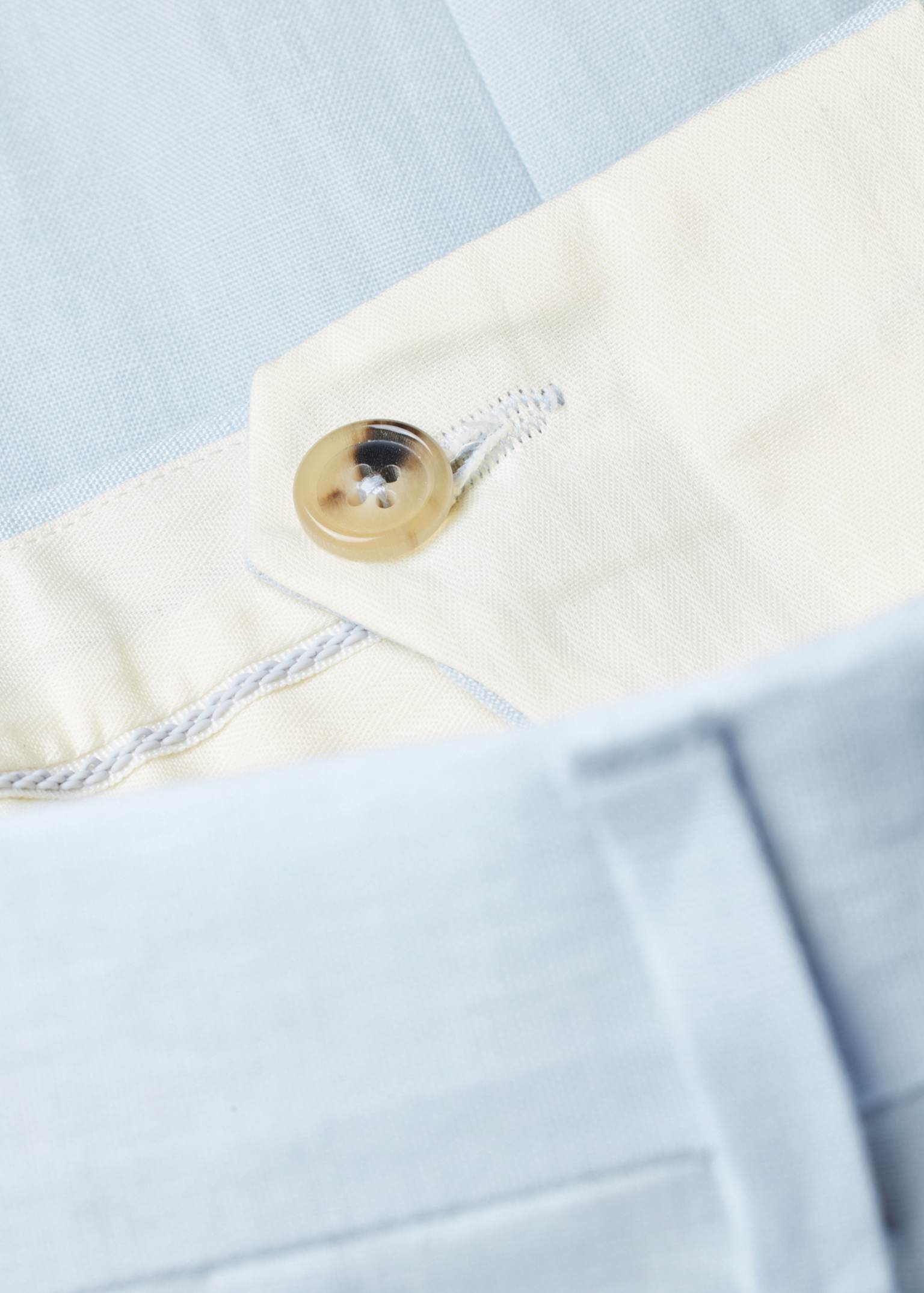 Men's Tapered-Fit Pale Blue Linen Trousers