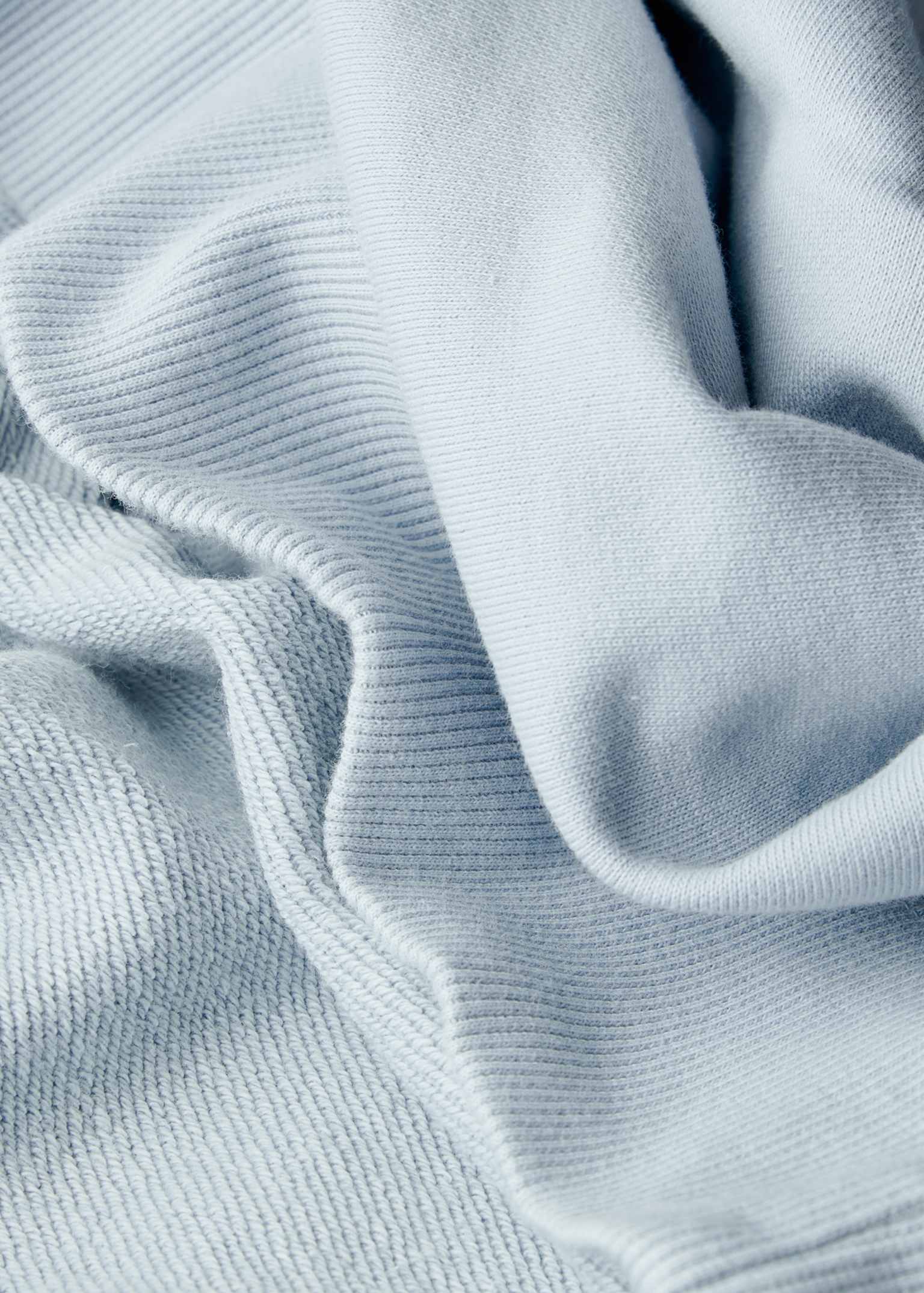 Men's Light Blue Organic Cotton Zip-Neck Sweatshirt