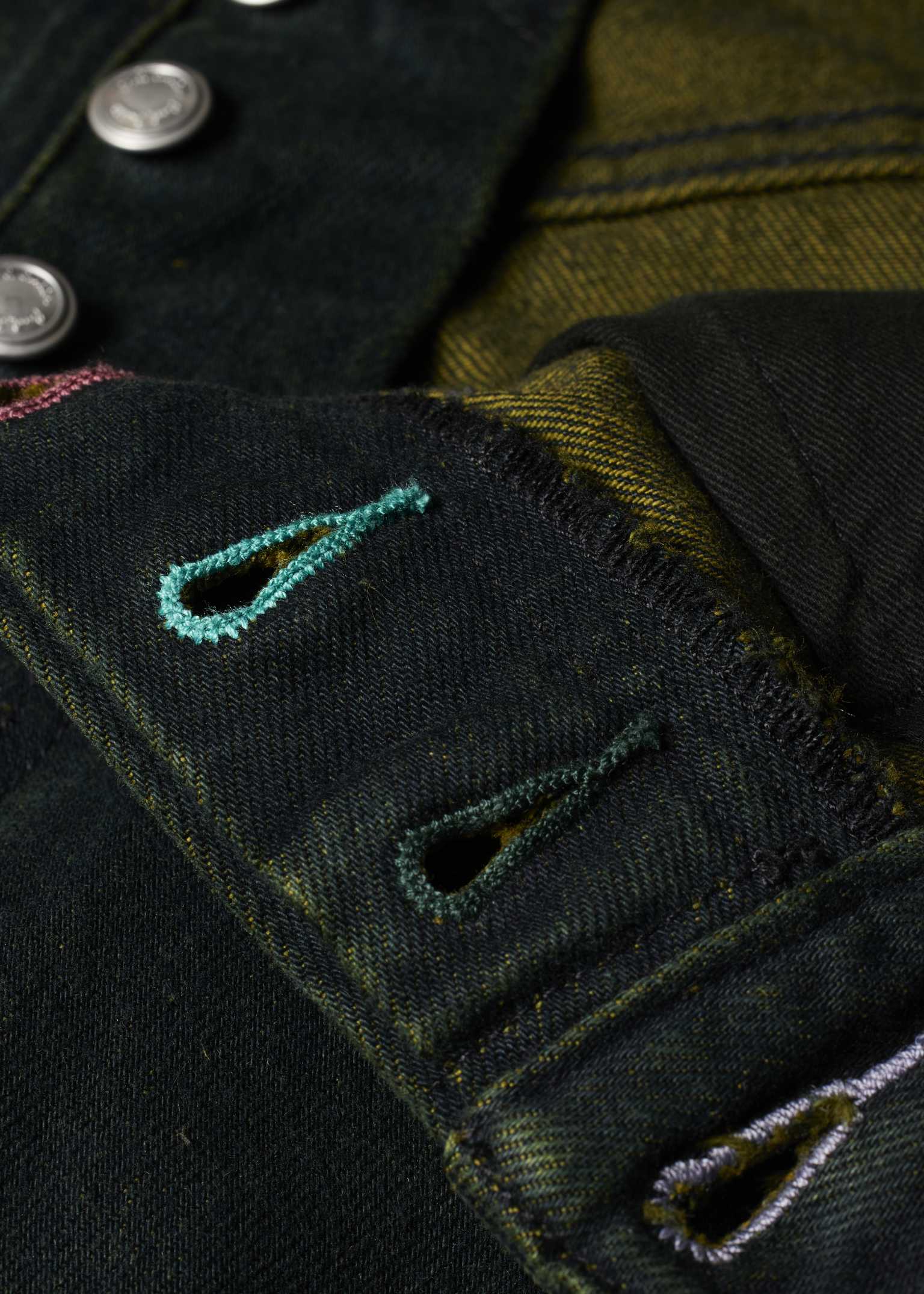 Men's Dark Green Overdyed Jeans