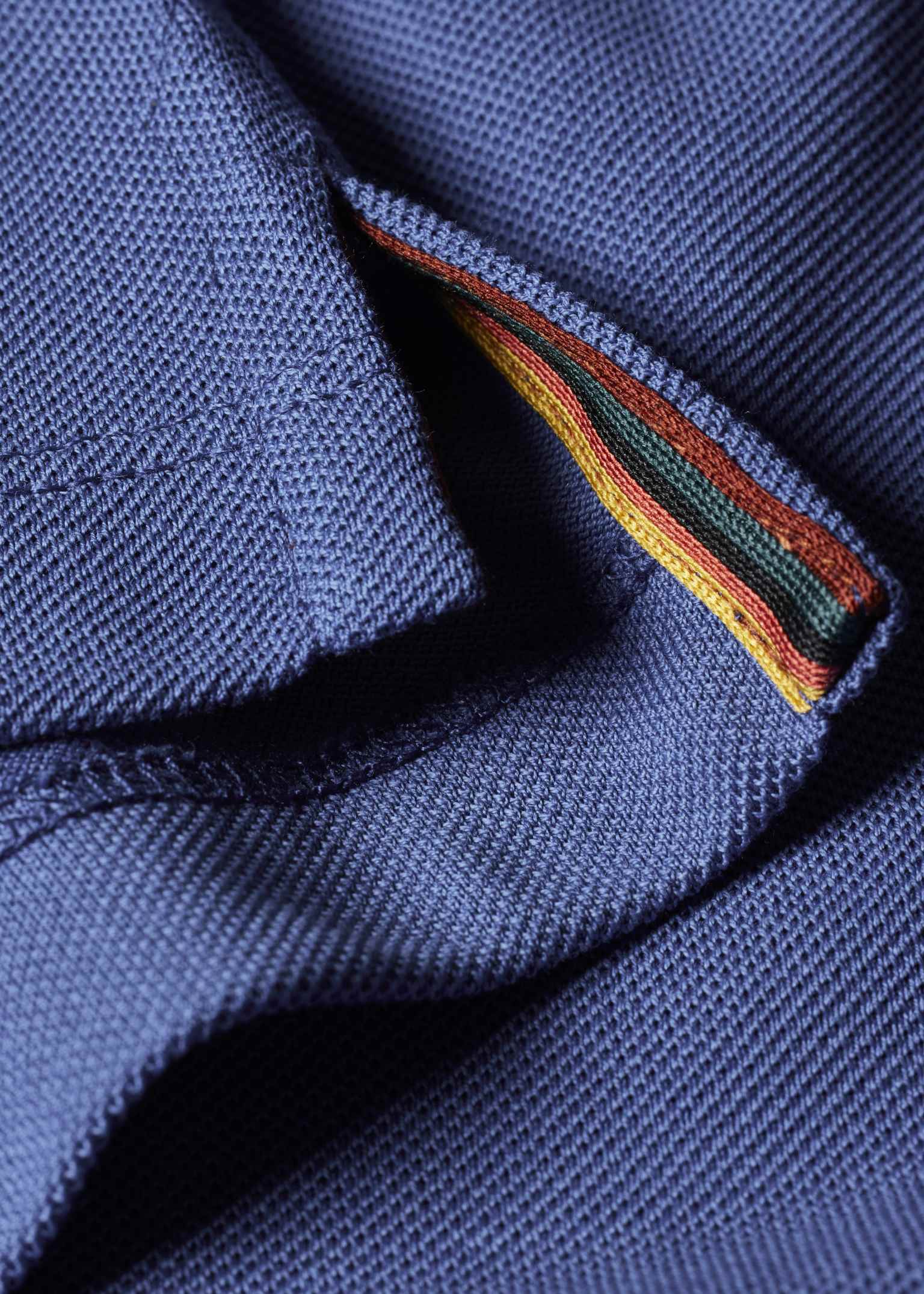 Men's Blue 'Artist Stripe' Placket Polo Shirt