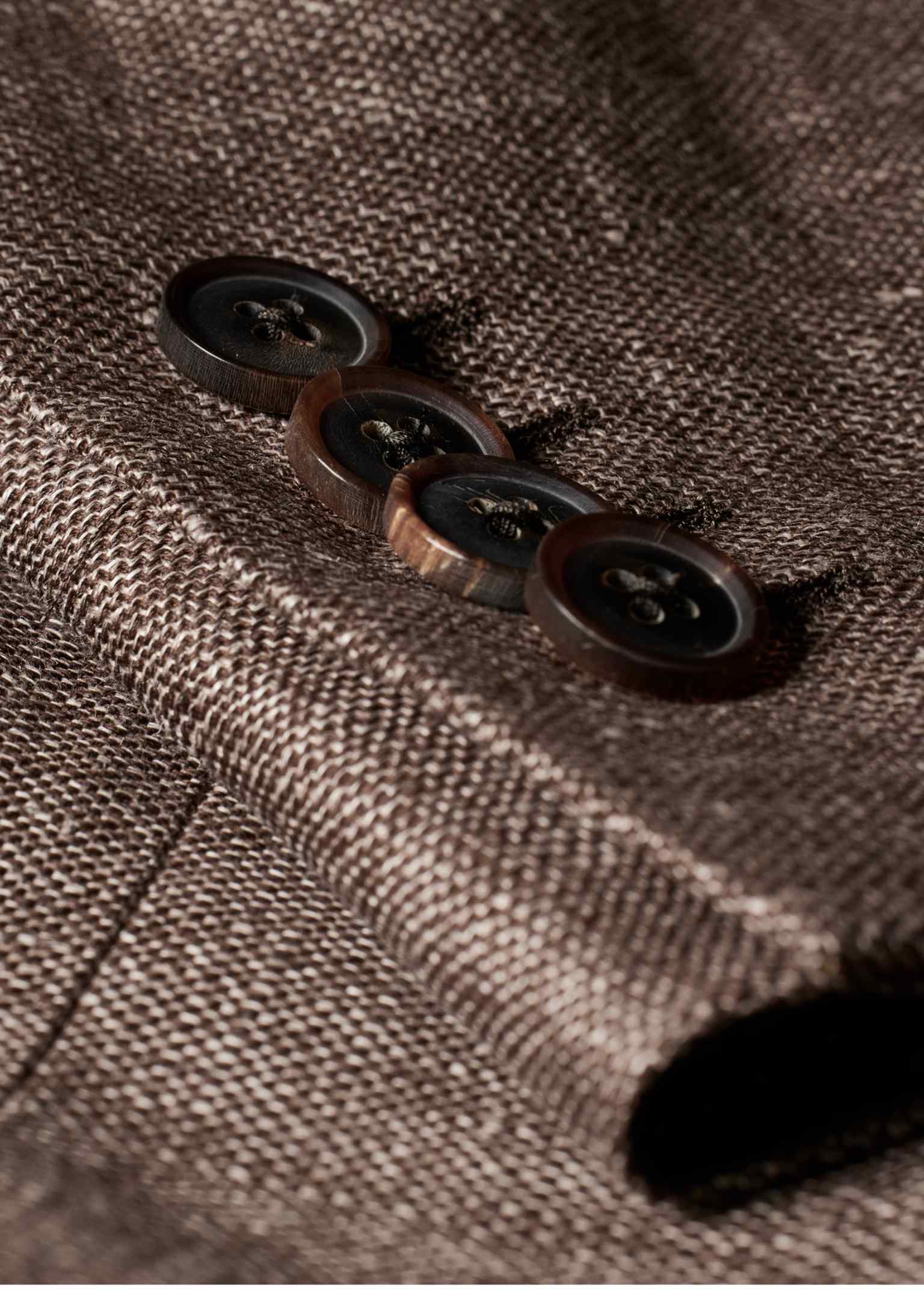 Men's Brown Linen-Wool Buggy-Lined Blazer