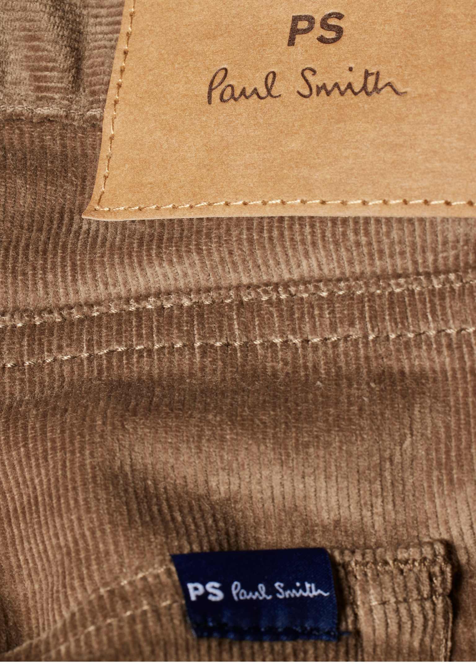Men's Tapered-Fit Light Brown Corduroy Trousers
