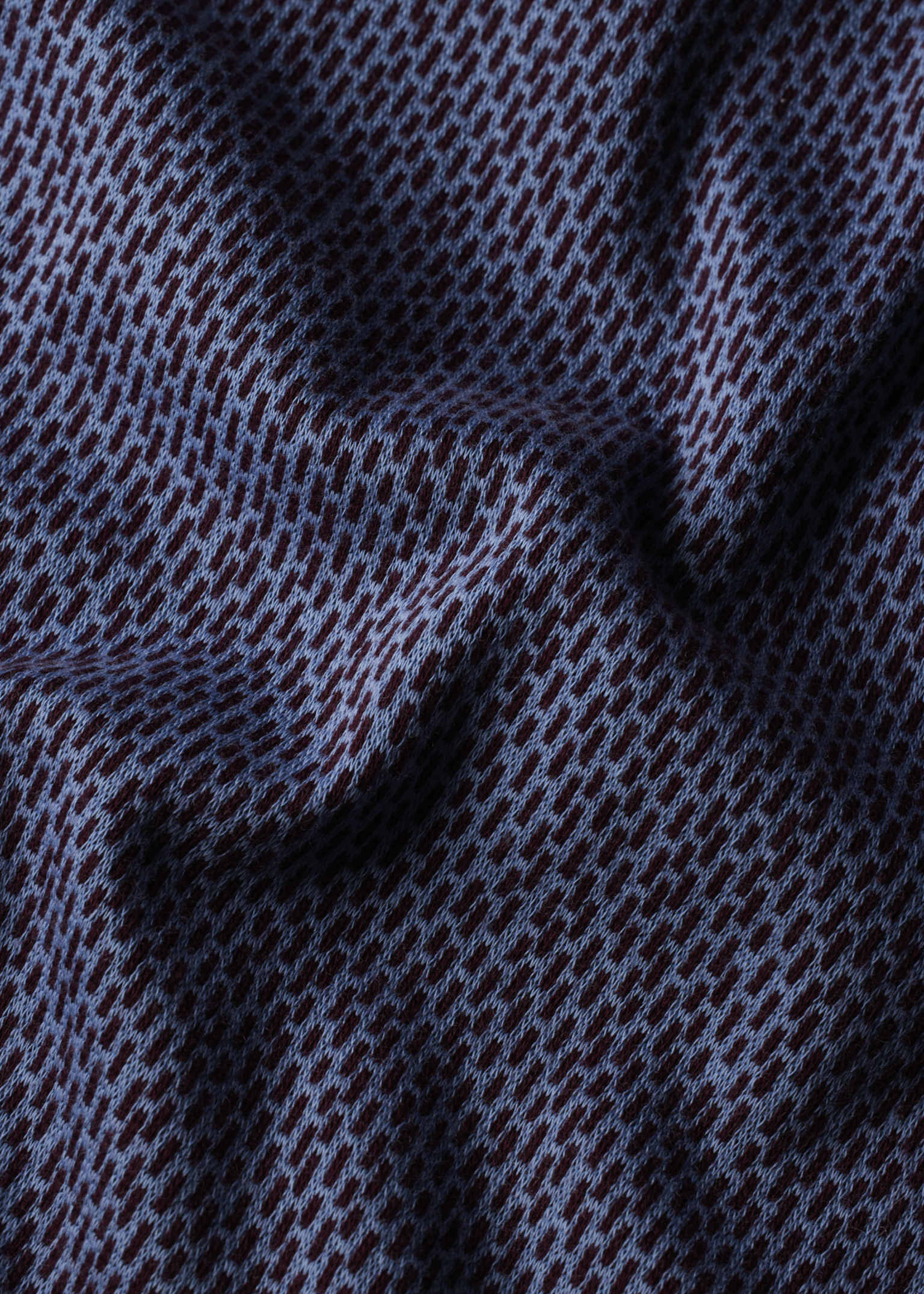 Men's Blue Micro-Jacquard Cotton-Blend Polo Shirt