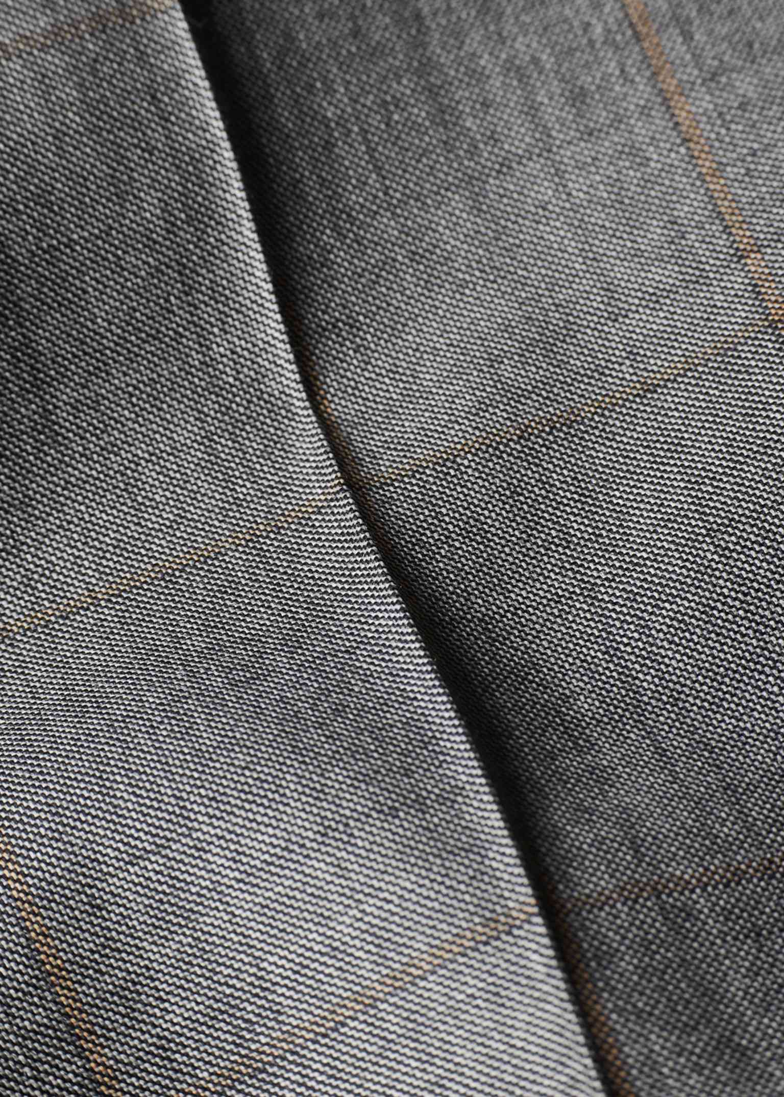 Men's Grey Windowpane Check Wool Trousers