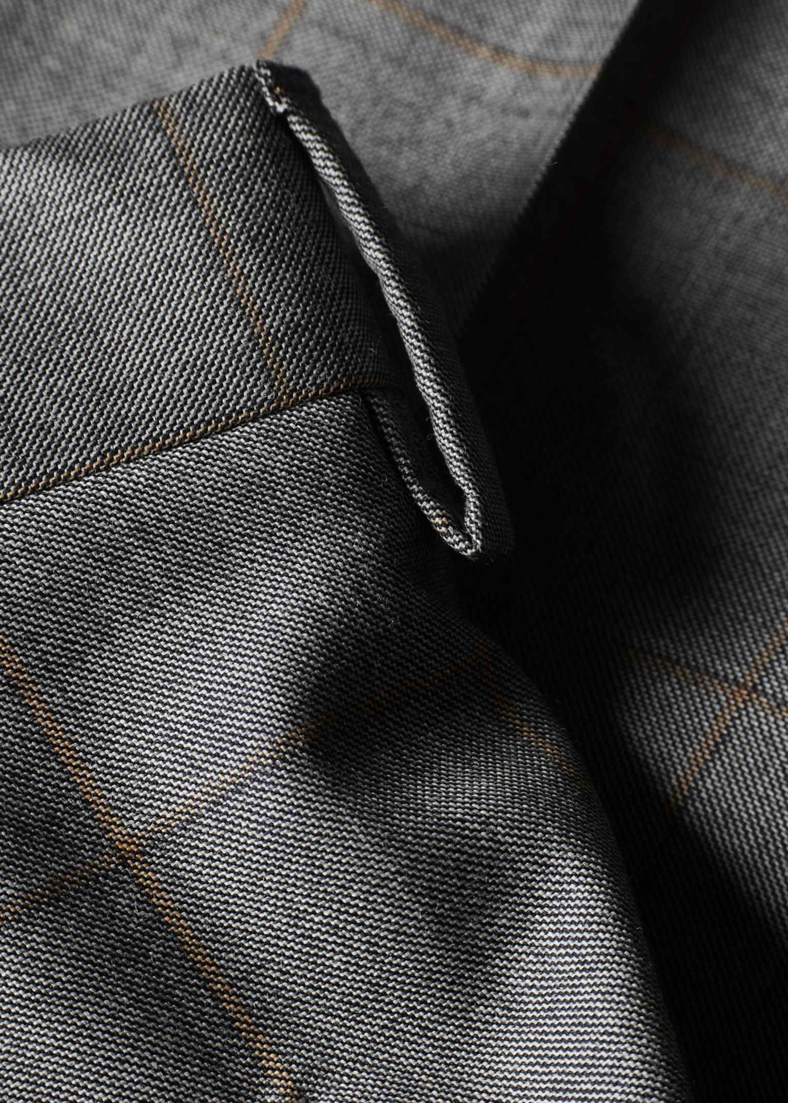 Men's Grey Windowpane Check Wool Trousers