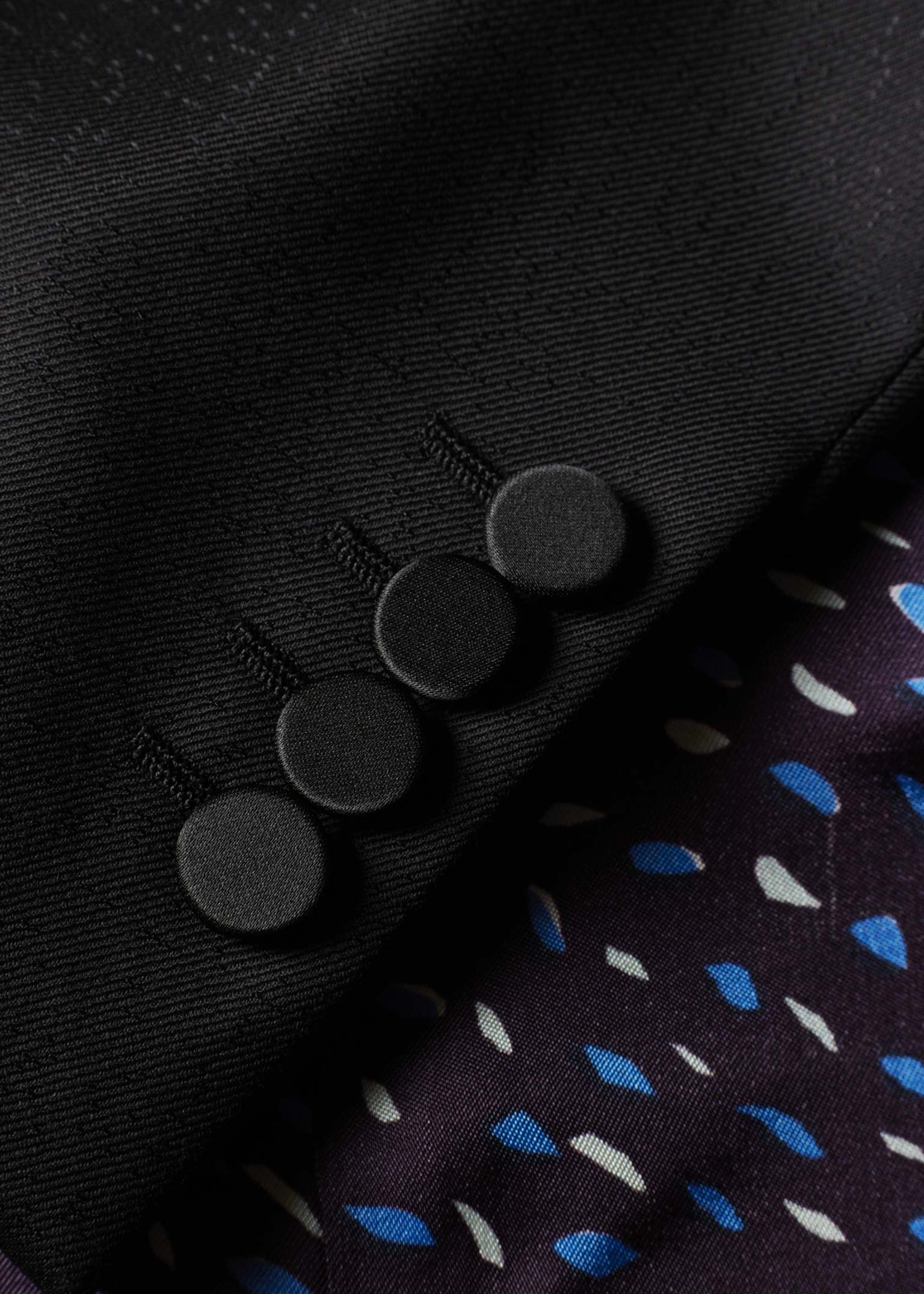 Men's Black Wool-Silk Jacquard Evening Suit