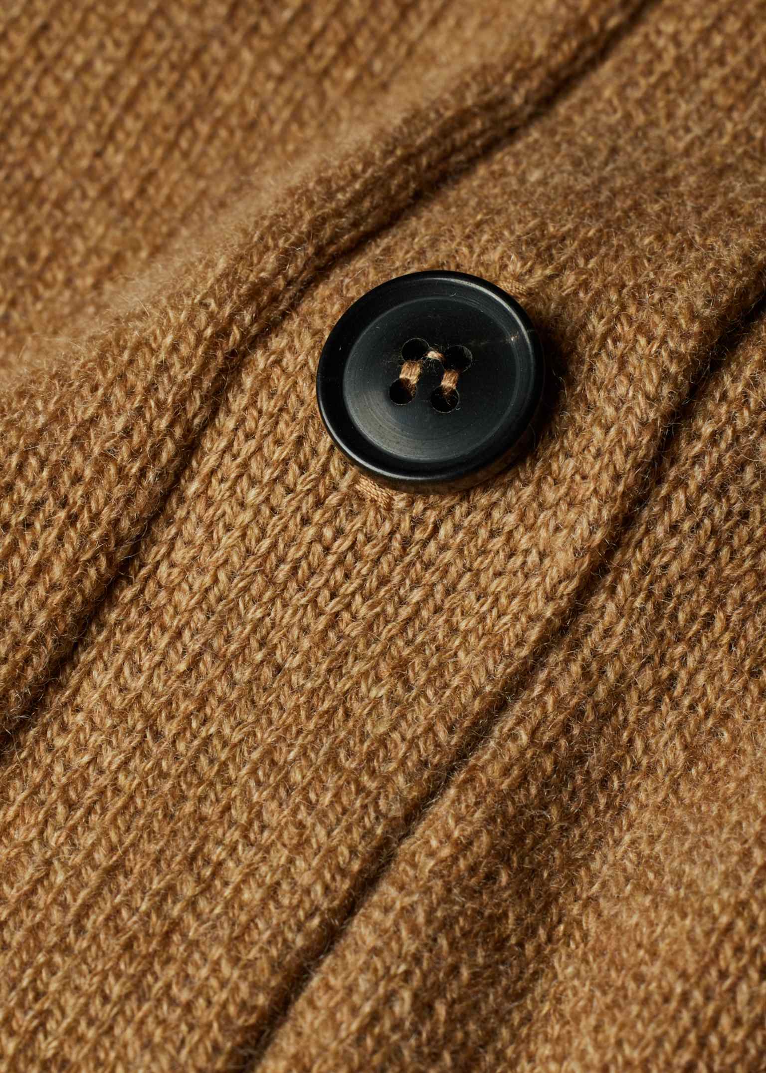 Women's Tan Cashmere Knitted Cardigan