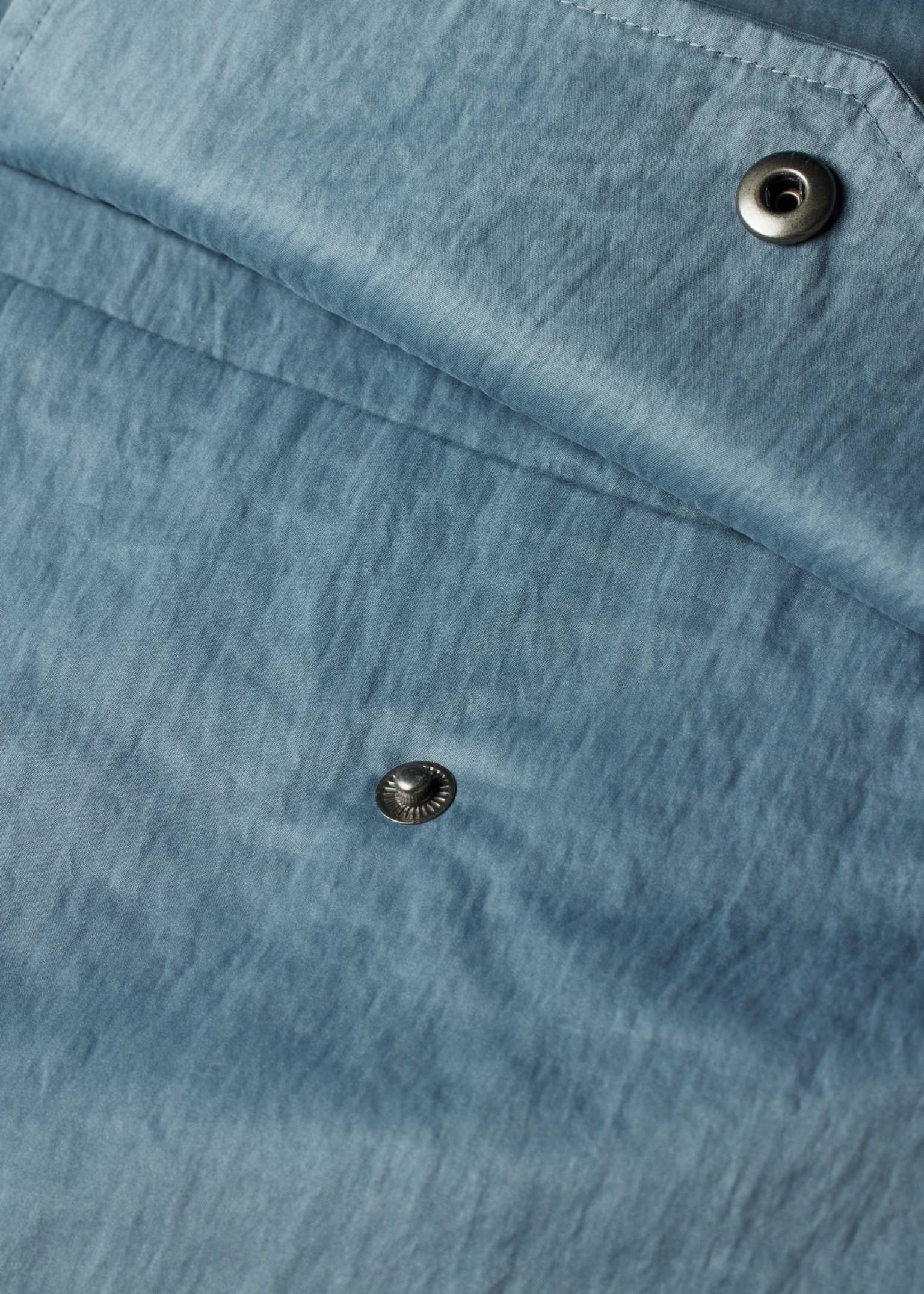 Men's Light Blue Nylon-Blend Water Resistant Field Jacket