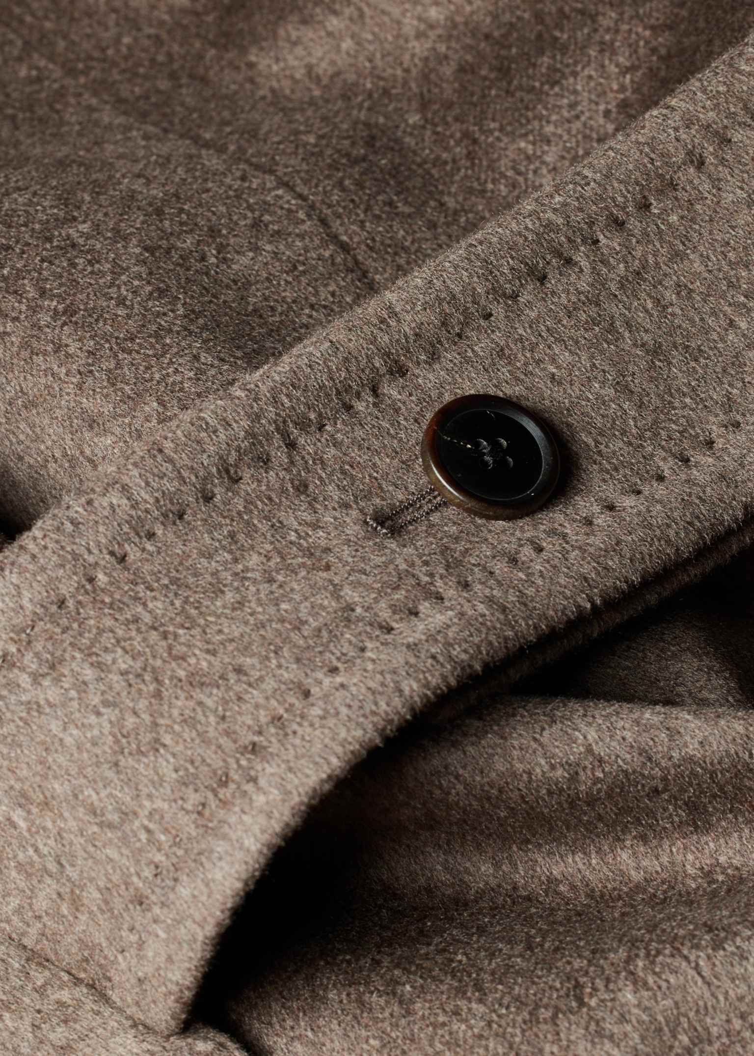 Men's Taupe Wool-Cashmere Overcoat