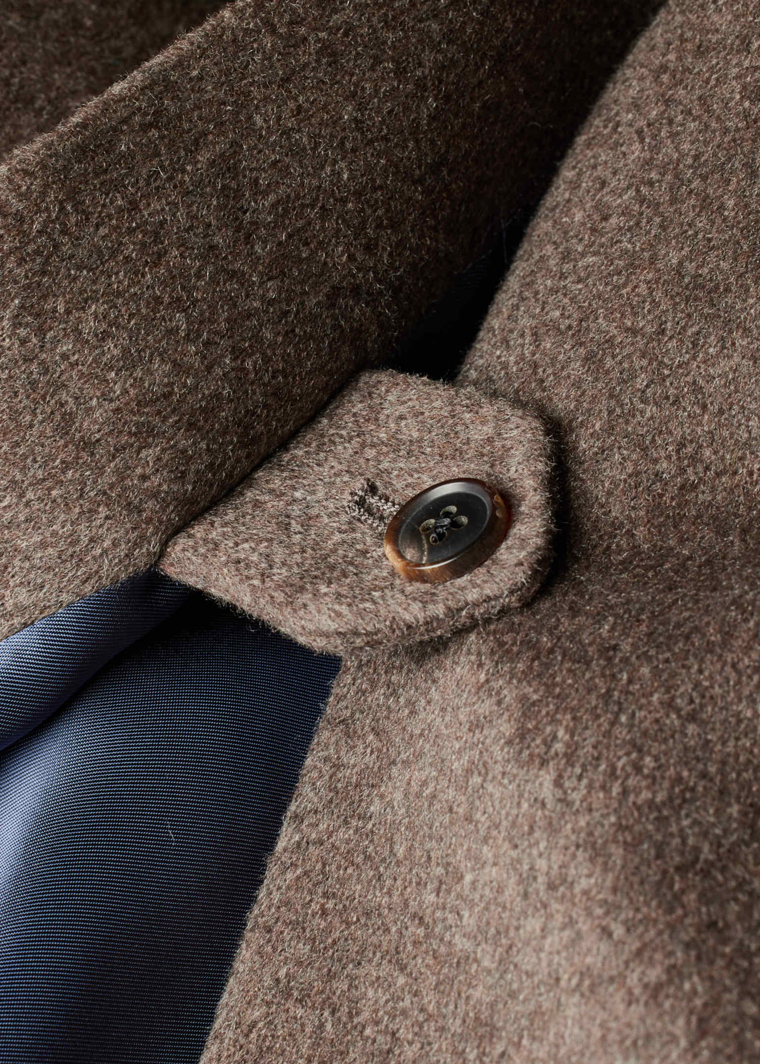 Men's Taupe Wool-Cashmere Overcoat