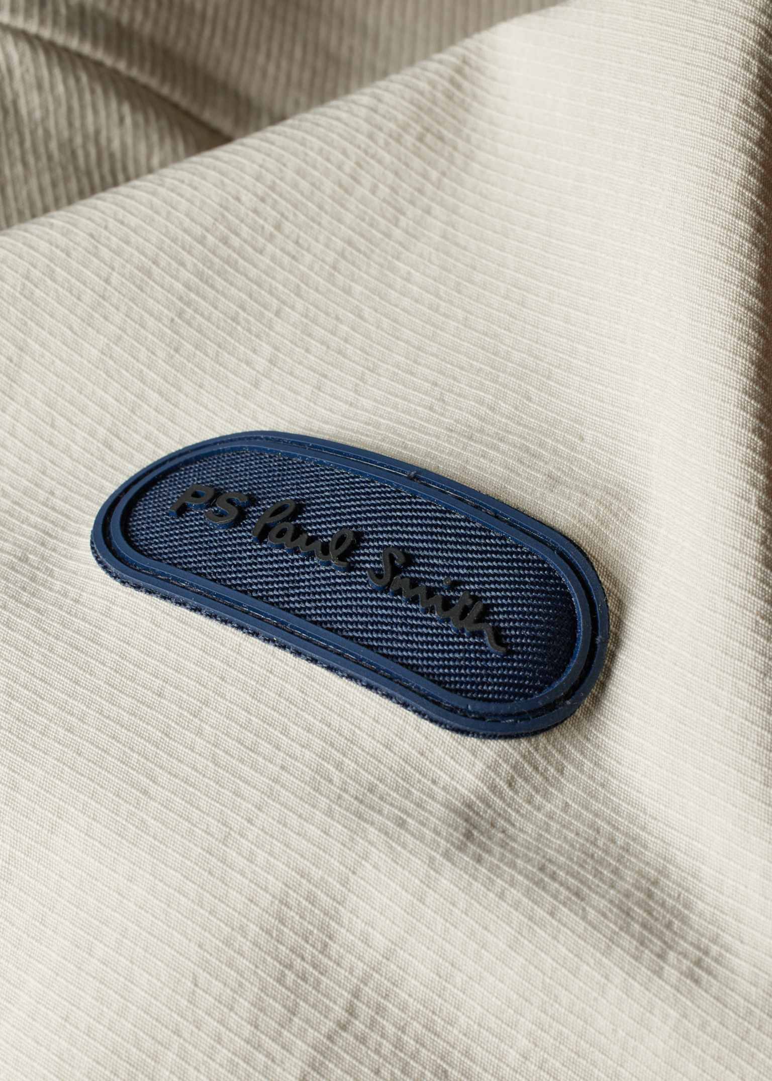 Men's Cream Textured Cropped Track Jacket