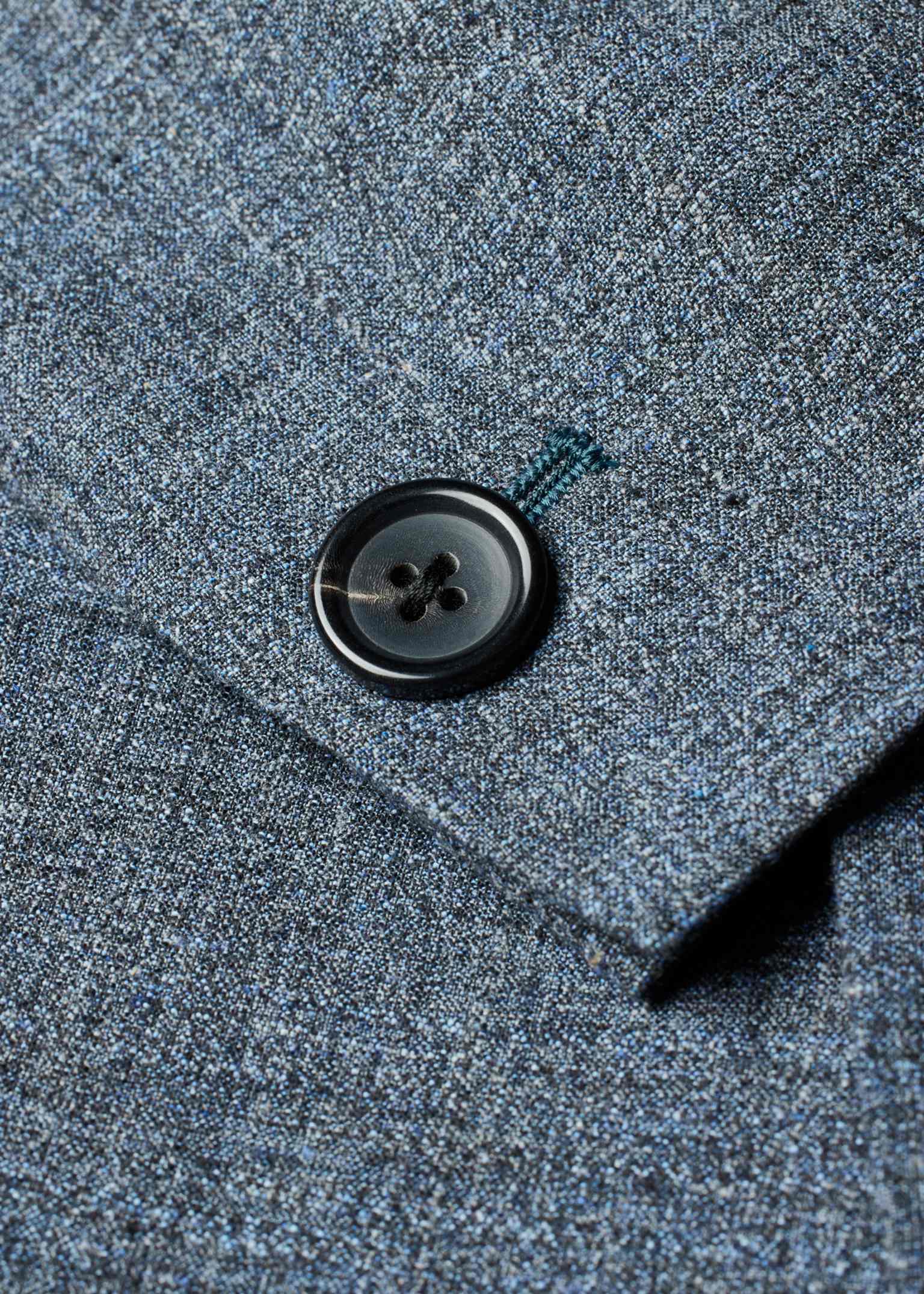 Men's Slate Blue Cotton-Linen Melange Suit