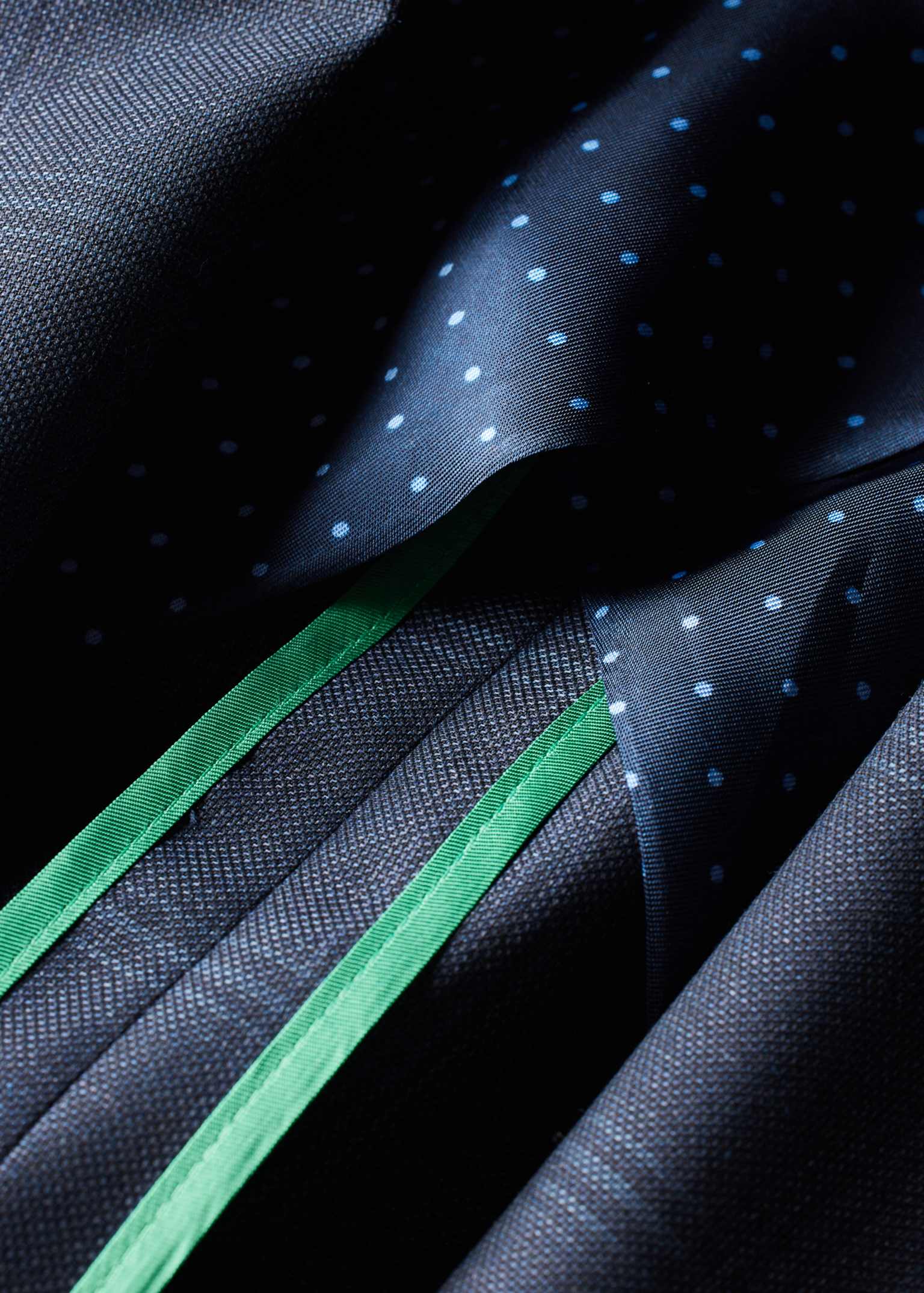 Men's Navy Wool Check Buggy-Lined Blazer