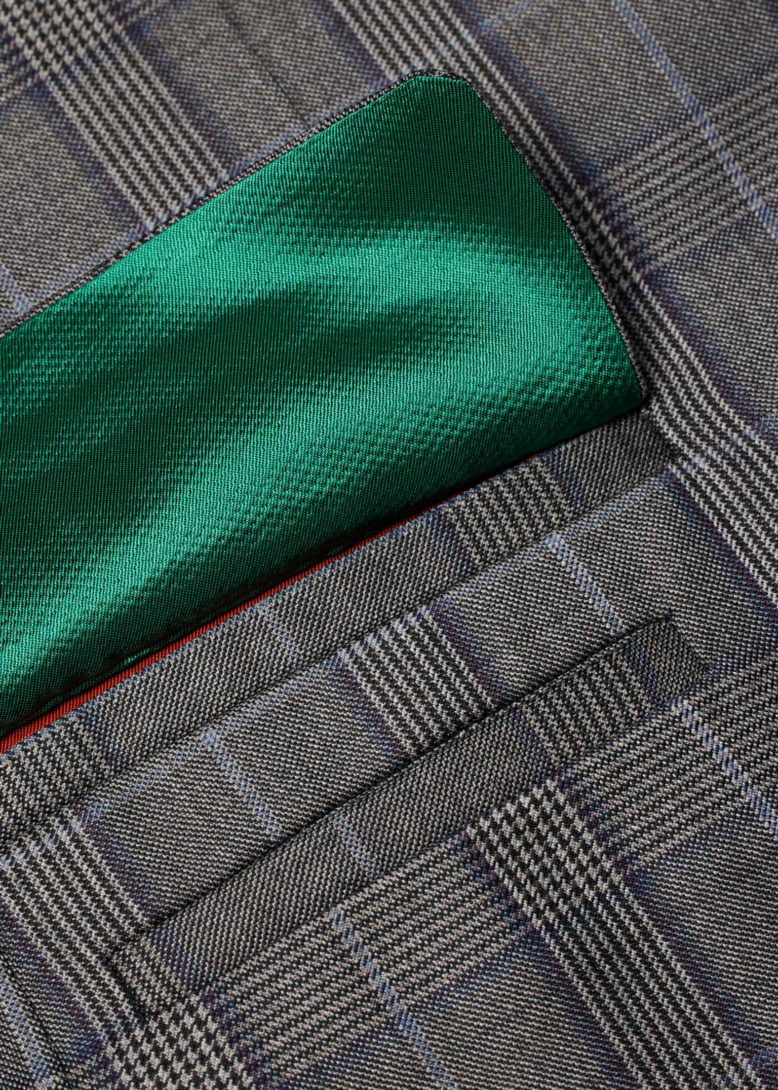 Grey Wool Check Buggy-Lined Blazer