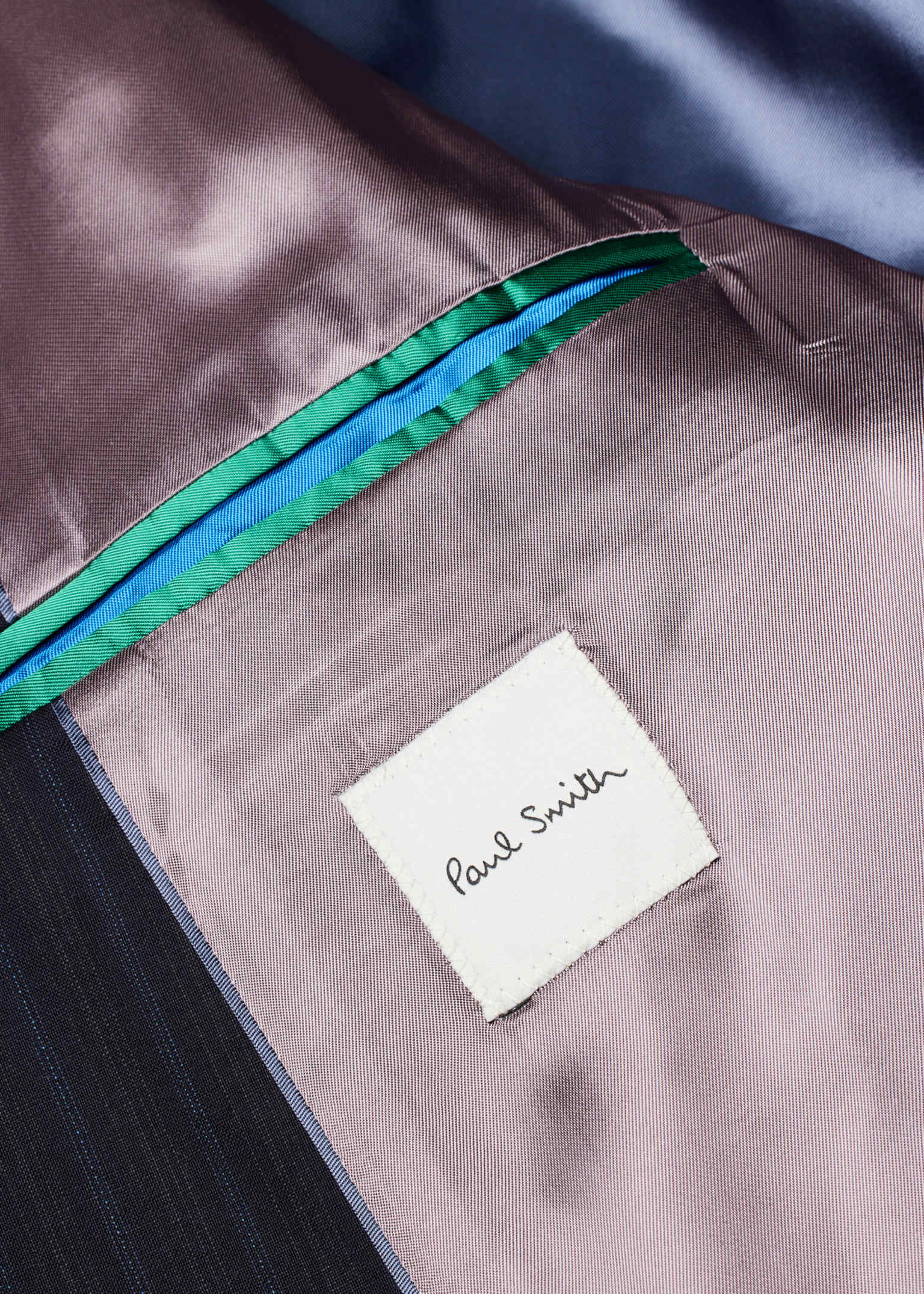 Men's Navy Stripe Tropical Wool Buggy-Lined Blazer