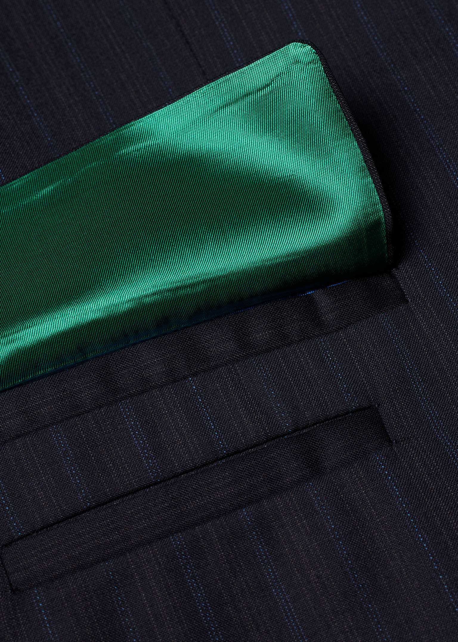 Men's Navy Stripe Tropical Wool Buggy-Lined Blazer