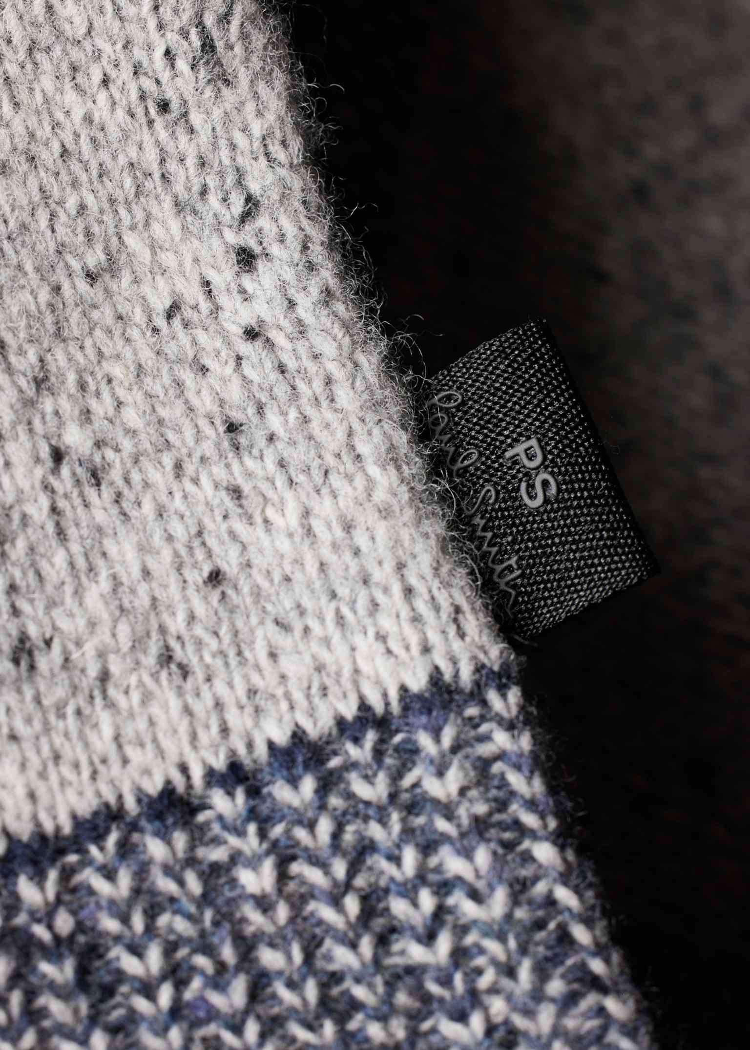 Men's Navy Tonal Patchwork Zip-Through Cardigan