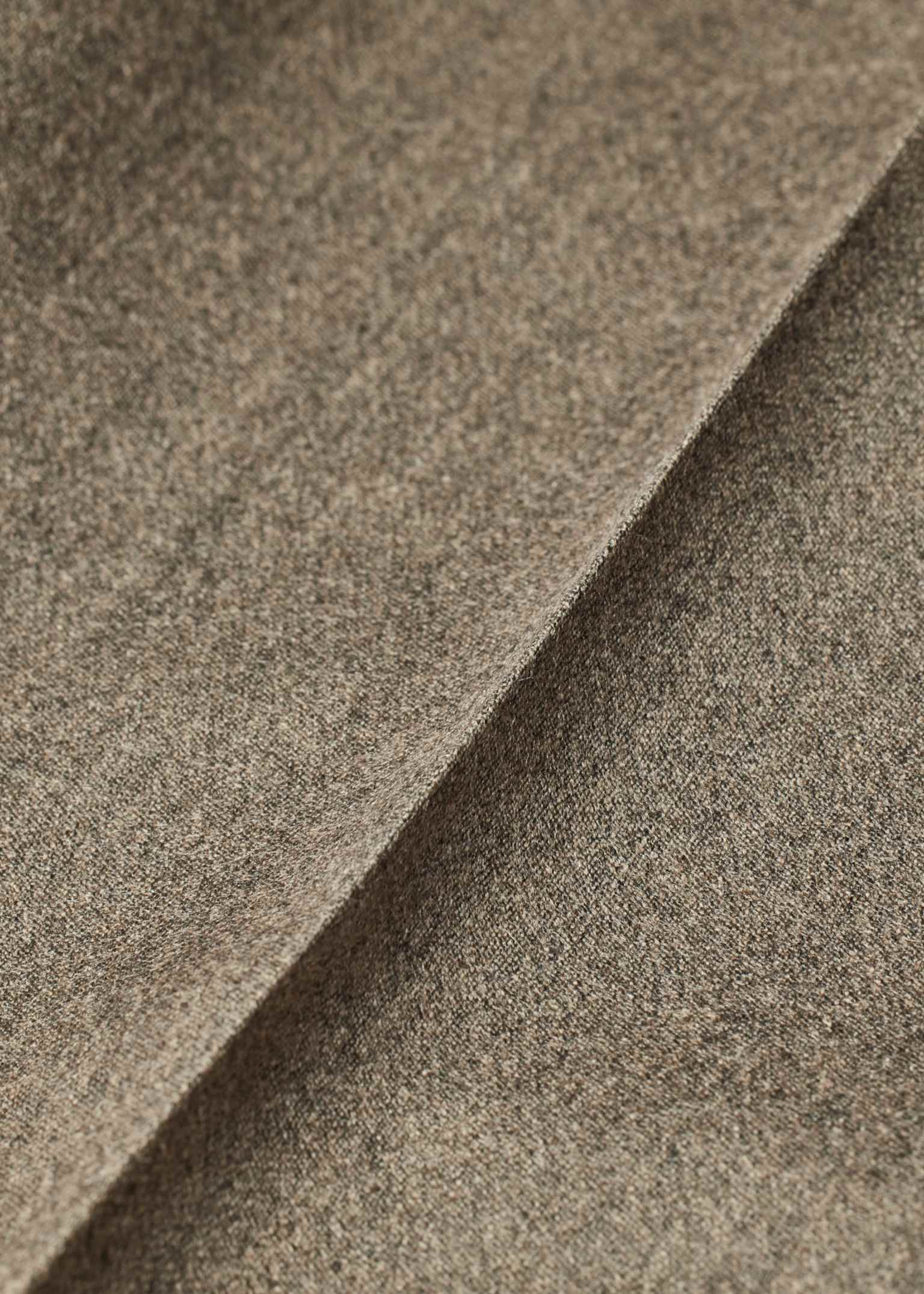 Men's Slim-Fit Oatmeal Overdyed Wool-Cashmere Flannel Trousers