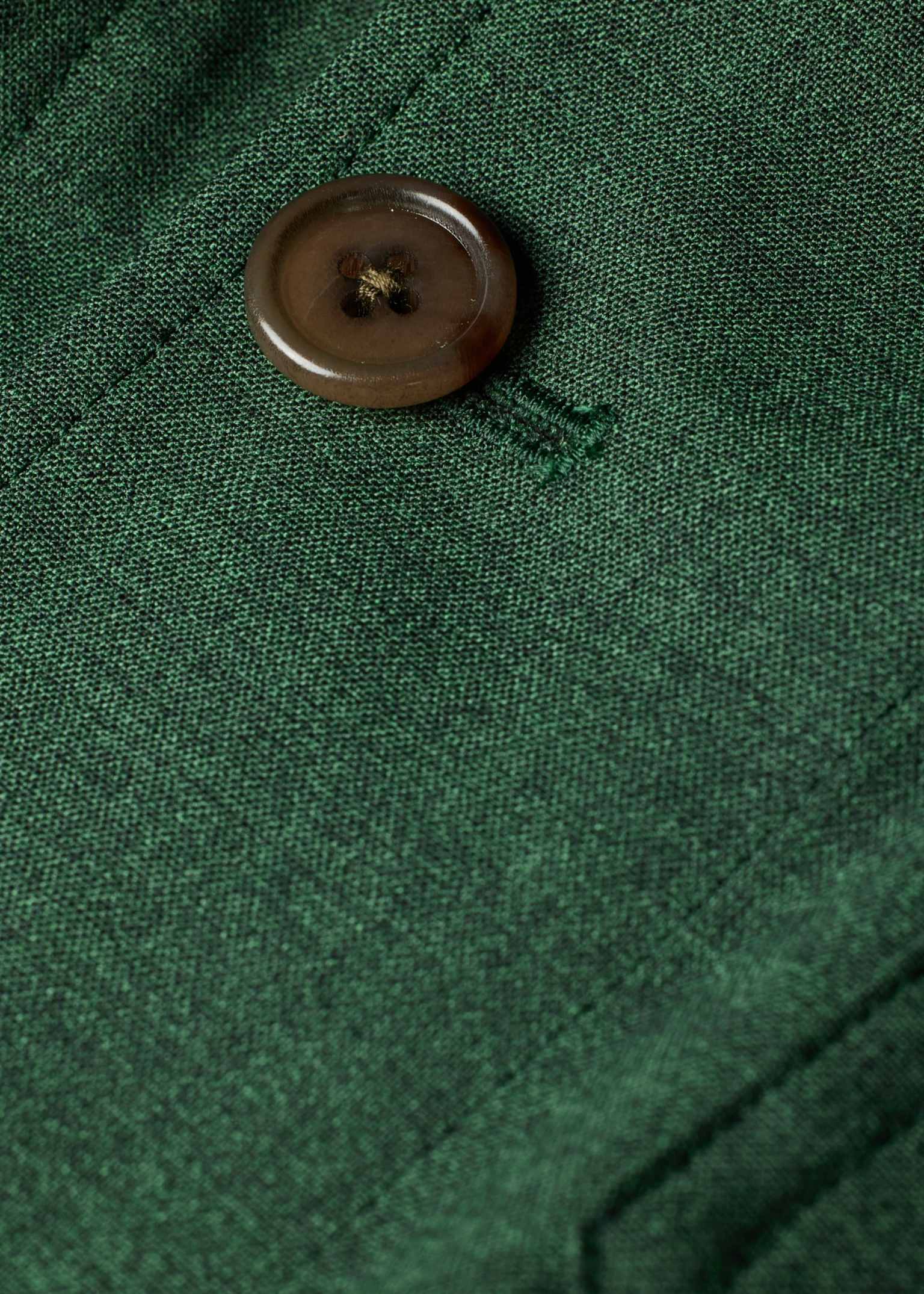 Men's Dark Green Overdyed Marl Wool Three-Button Blazer