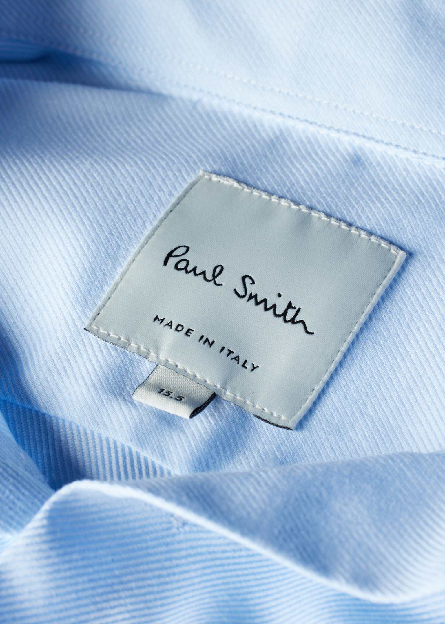 Men's Modern-Fit Light Blue Cotton-Twill Shirt