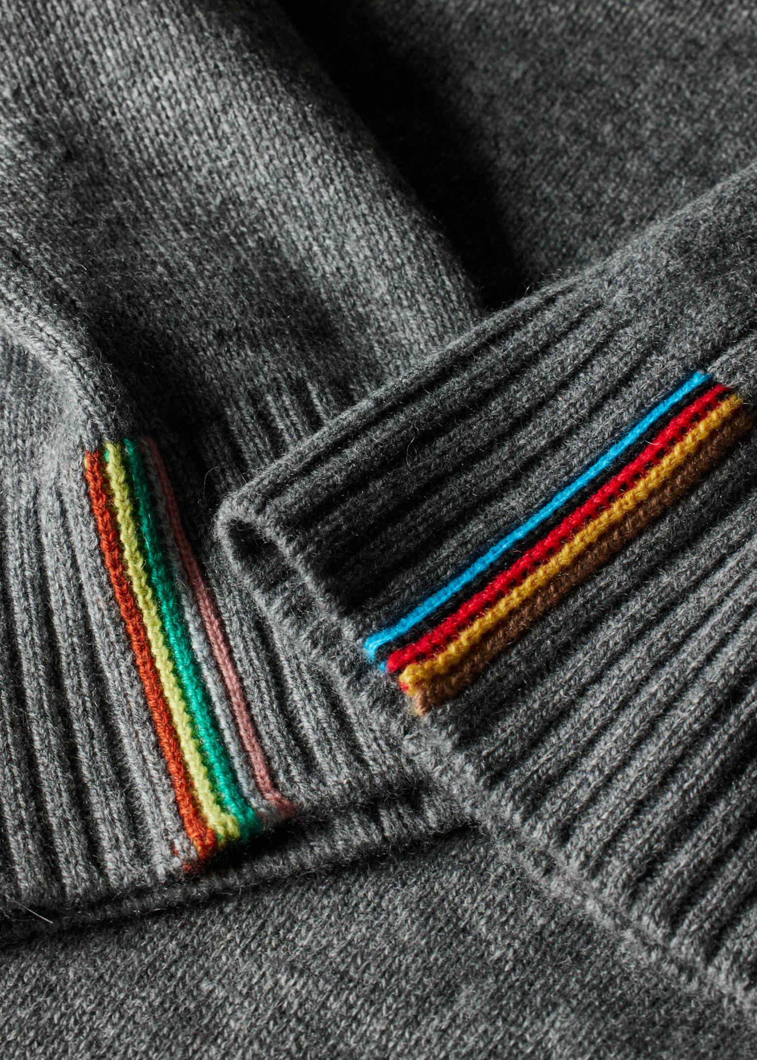 Women's Dark Grey Cashmere-Blend Roll Neck Sweater