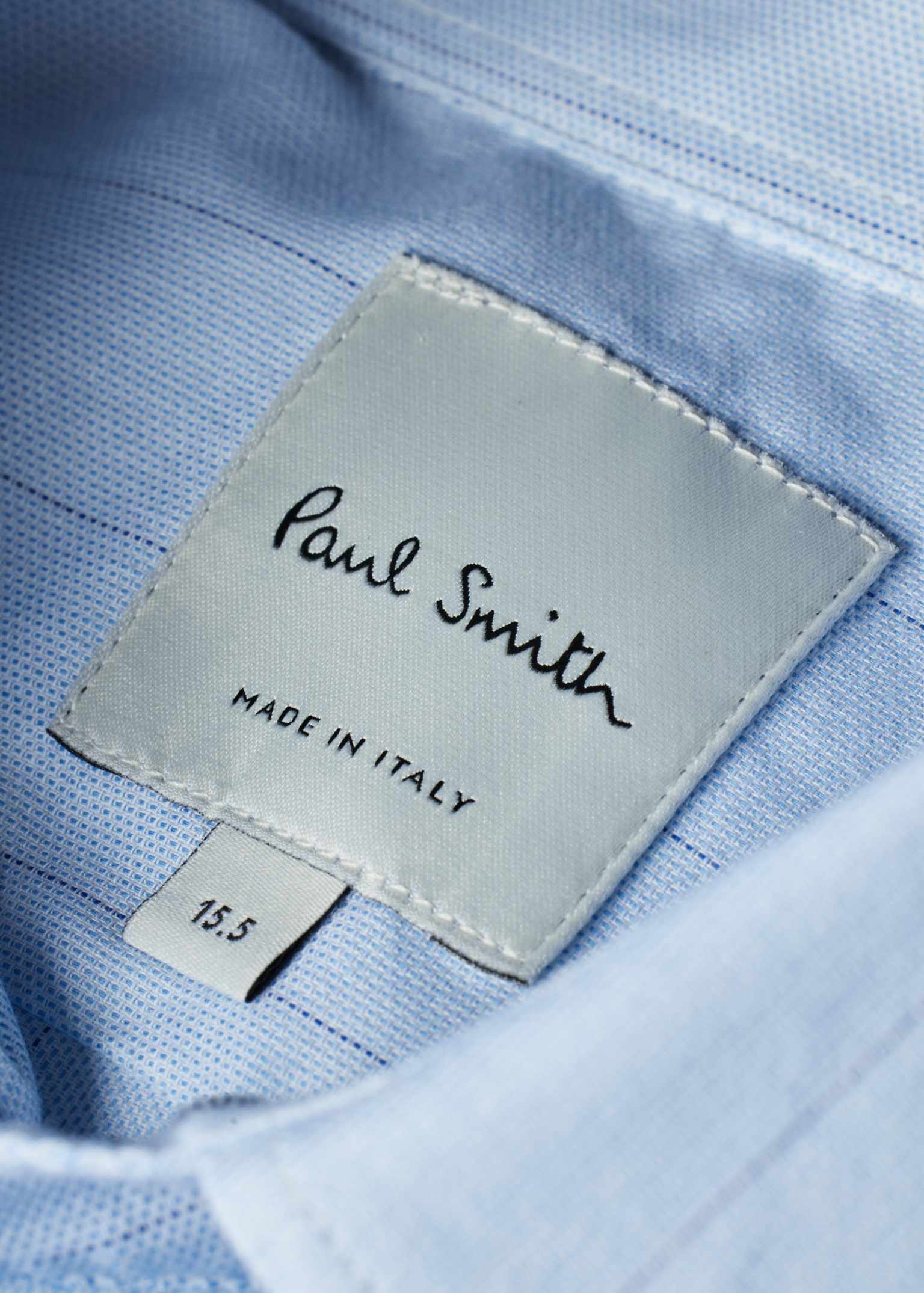 Men's Modern-Fit Light Blue Fine Stripe Cotton Shirt